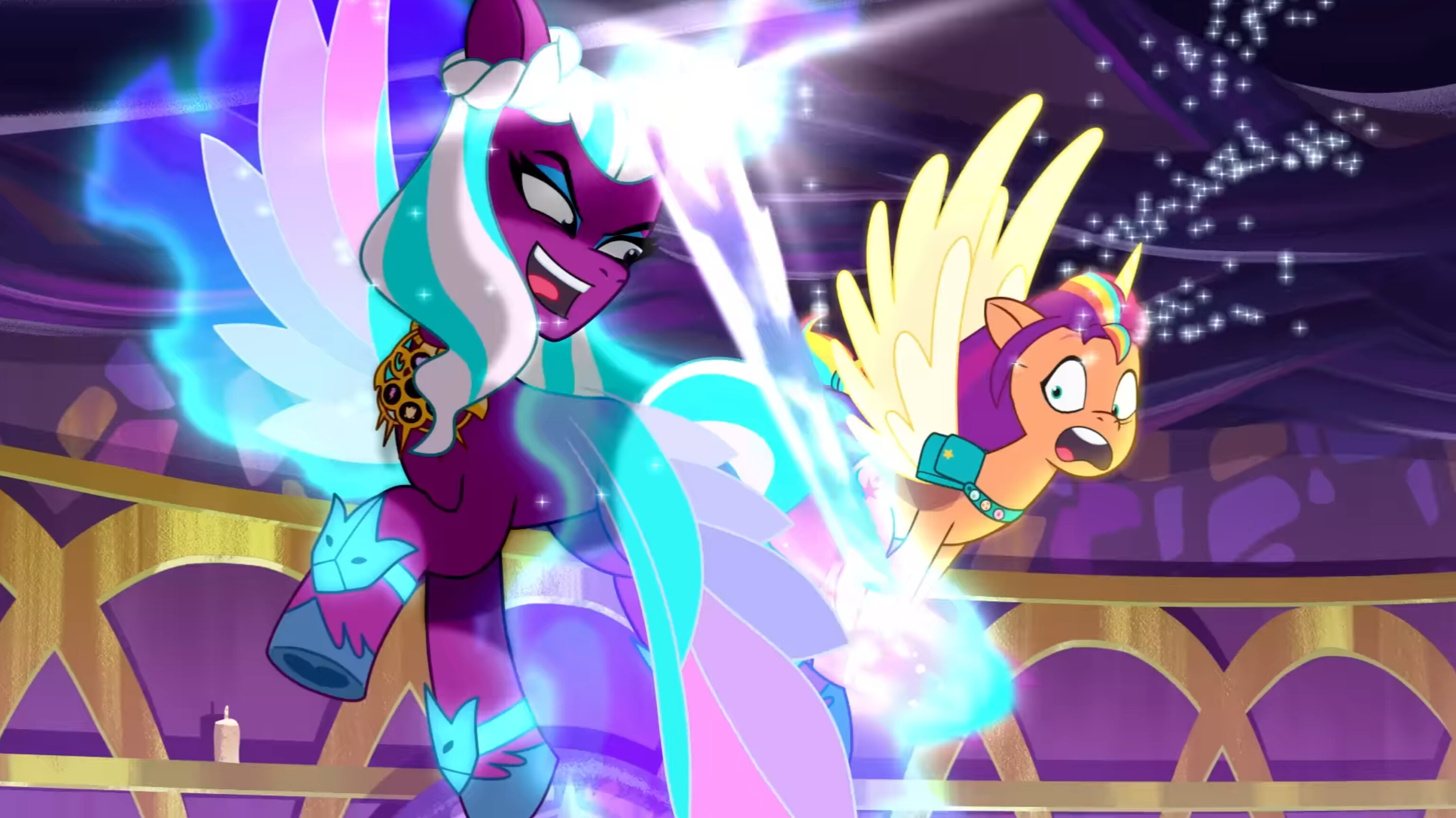 #3243692 - safe, screencap, opaline arcana, sunny starscout, alicorn ...