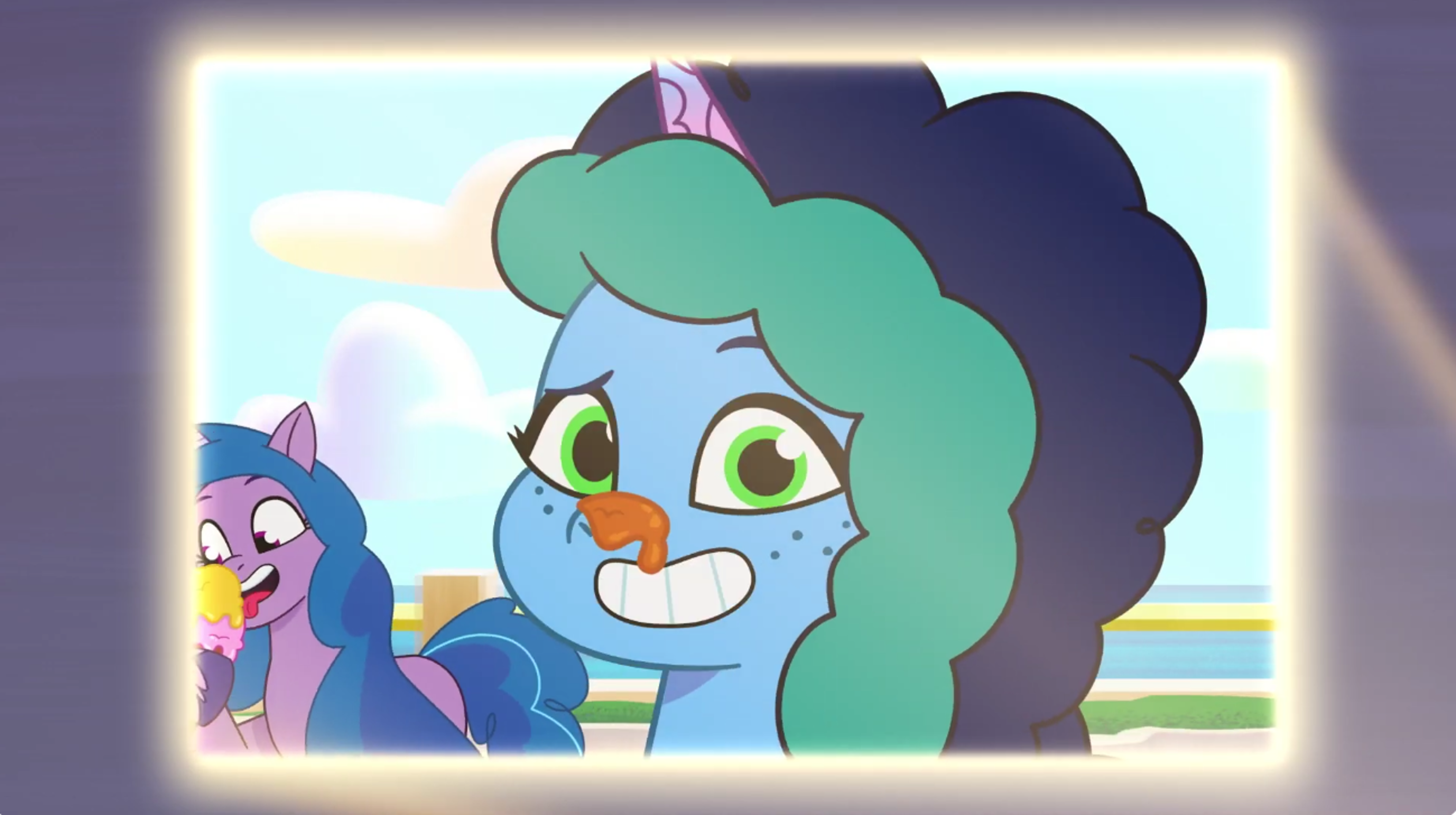 #3231927 - safe, screencap, izzy moonbow, misty brightdawn, pony, unicorn, g5, misty moves in ...