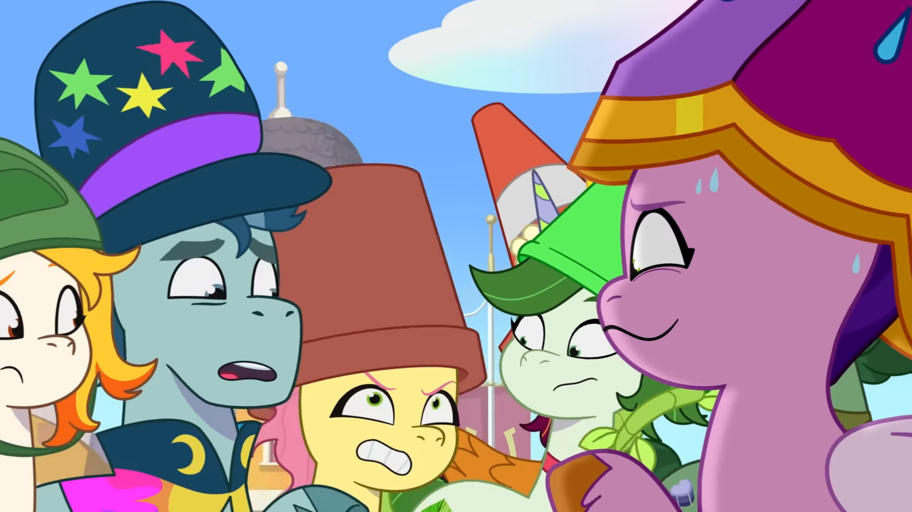 #3232017 - safe, screencap, dapple, flare (g5), pipp petals, posey bloom, rufus, 莉芙, earth pony ...