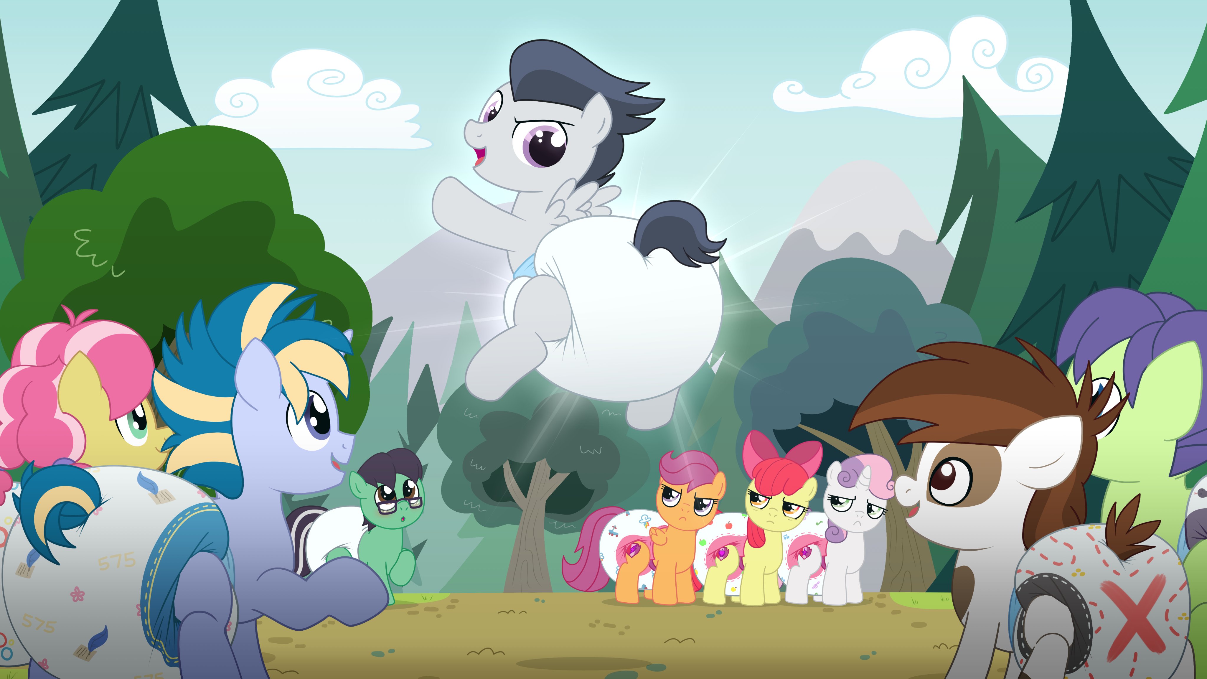 #3245541 - safe, artist:fillyscoots42, apple bloom, cucumber seed ...