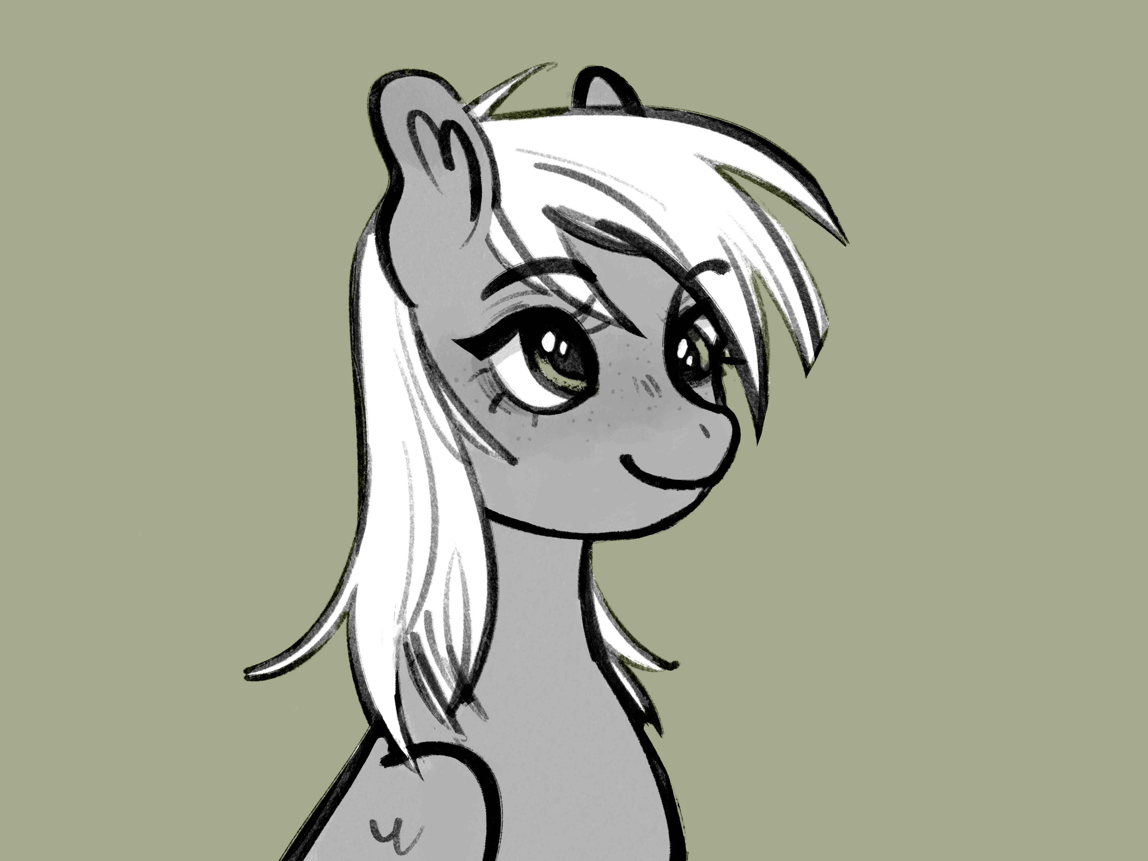 #3246201 - safe, artist:soudooku, derpy hooves, pegasus, pony, g4, bust ...