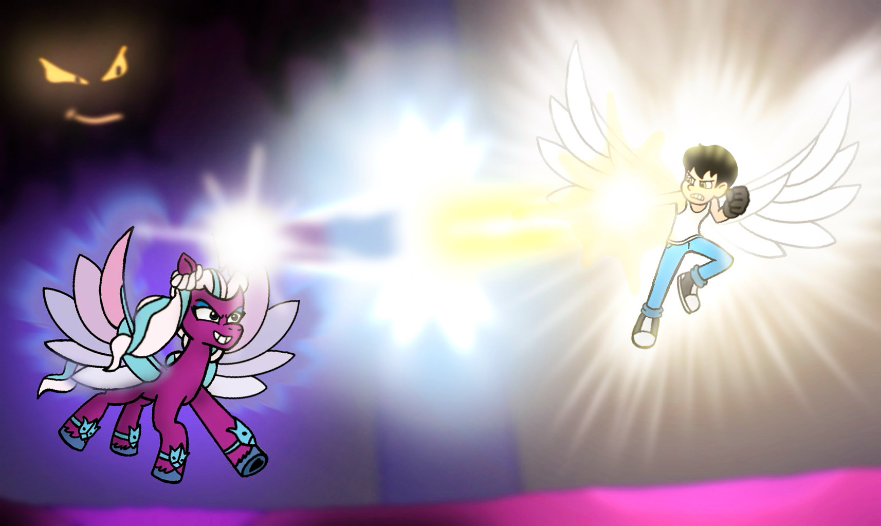 #3246471 - safe, artist:j-mantheangel, opaline arcana, oc, oc:horn rex ...