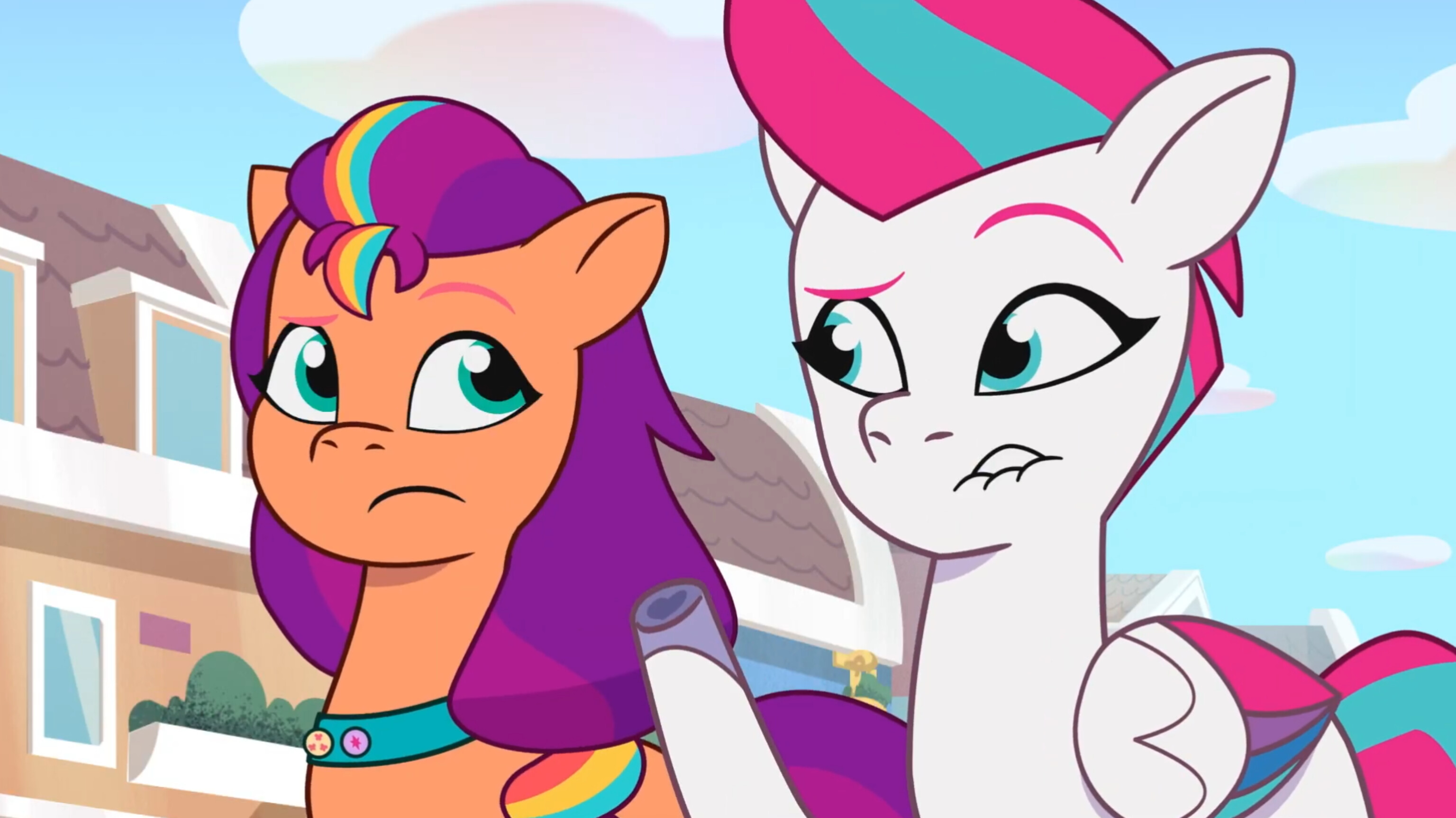 #3246666 - safe, screencap, sunny starscout, zipp storm, earth pony ...