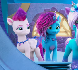 #3246729 - safe, screencap, comet (g5), misty brightdawn, violet frost, zipp storm, auroricorn ...