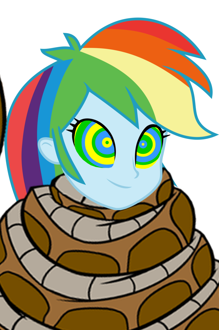 #3246971 - safe, artist:a-new-recipeh, rainbow dash, human, snake ...