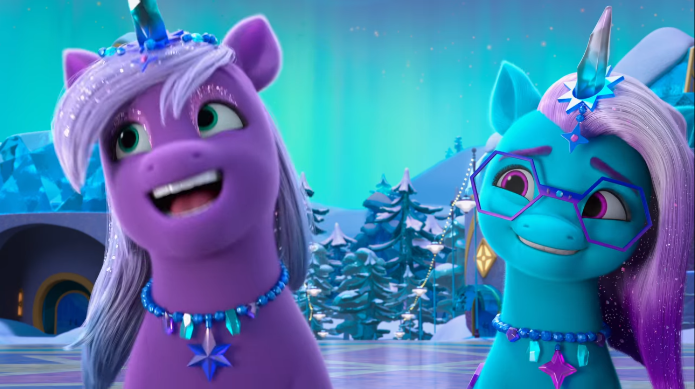 #3247089 - safe, screencap, comet (g5), violet frost, auroricorn, pony, unicorn, g5, my little ...