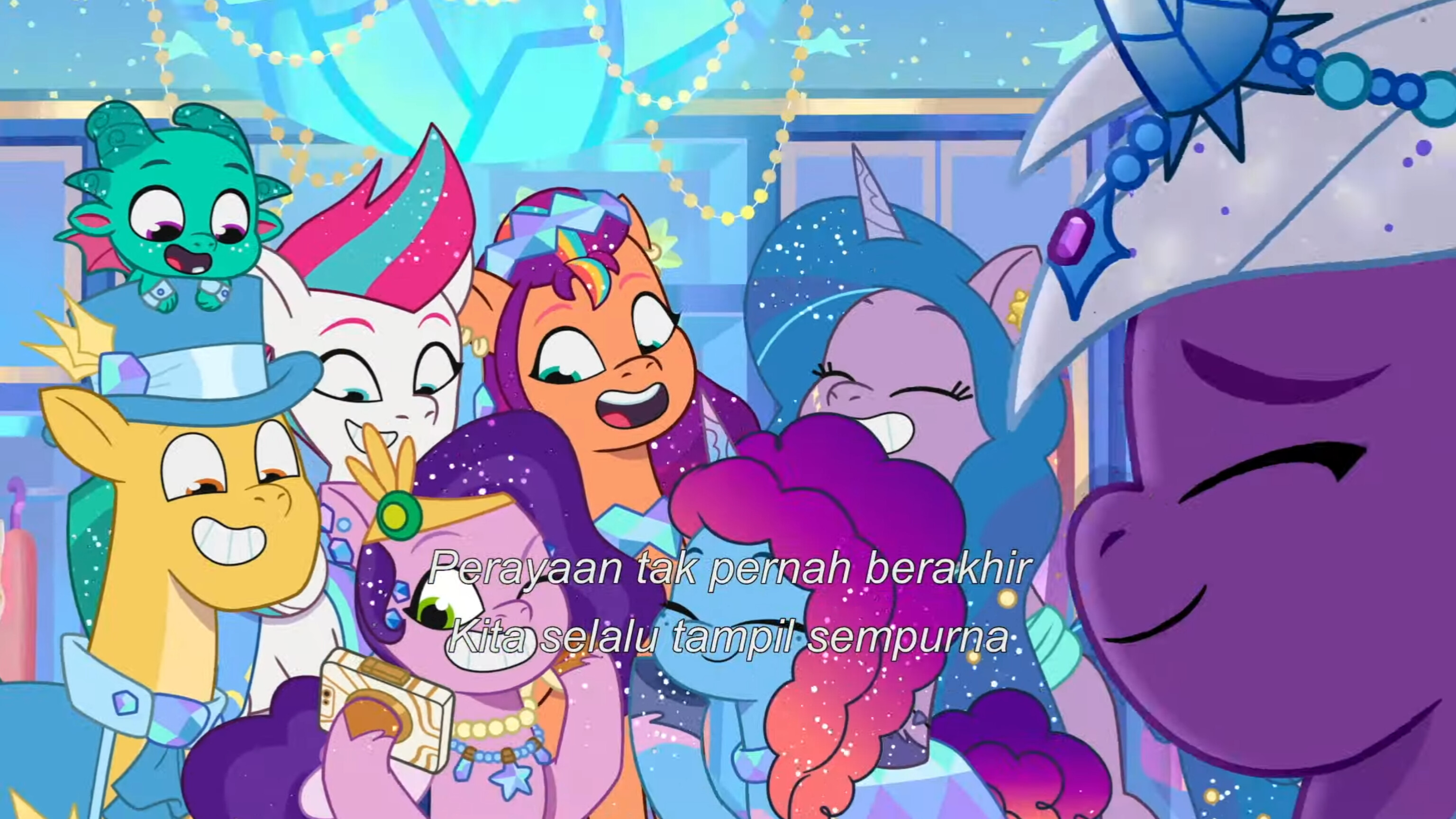 #3247188 - safe, screencap, hitch trailblazer, izzy moonbow, misty brightdawn, pipp petals ...