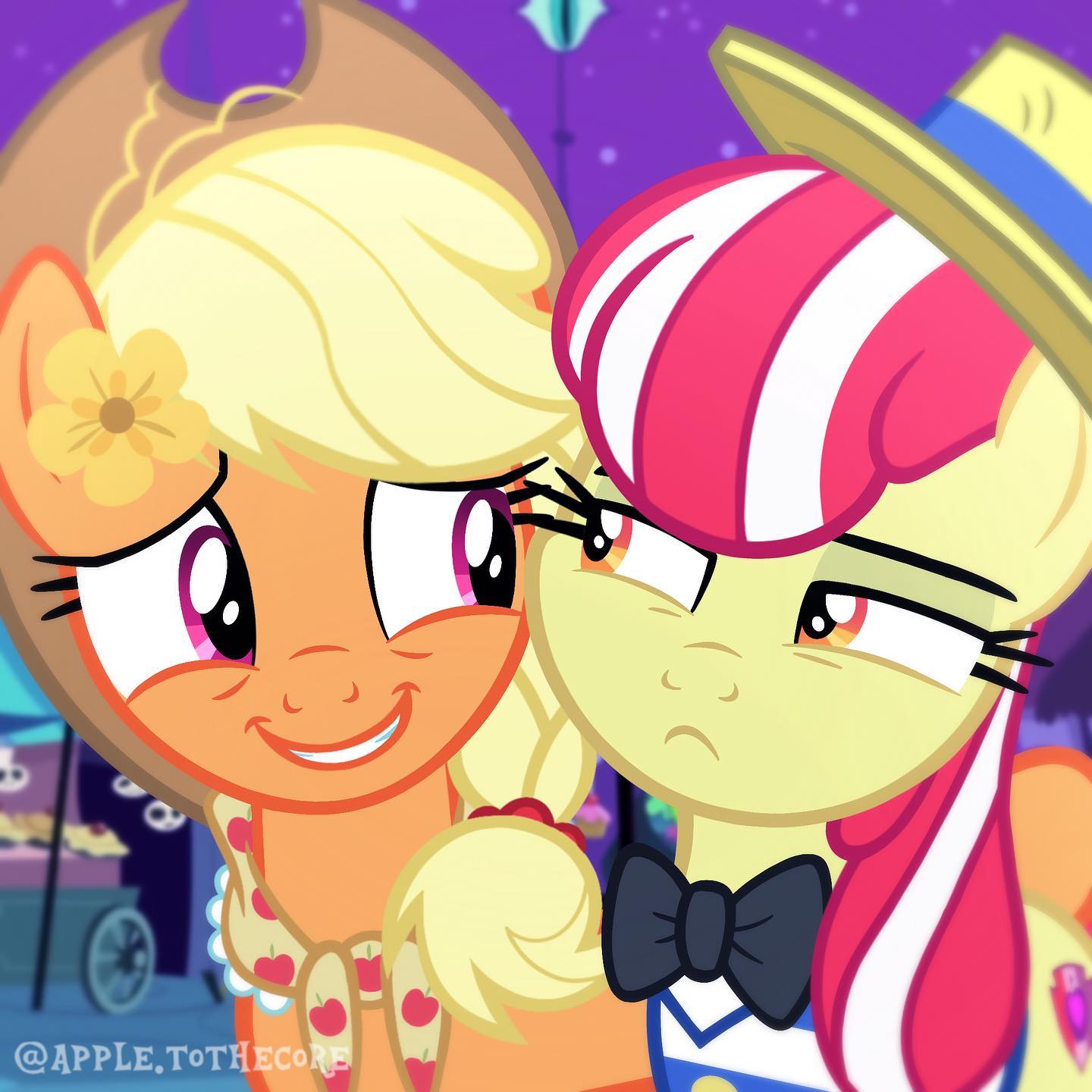 #3248146 - safe, artist:apple.tothecore, apple bloom, rainbow dash ...