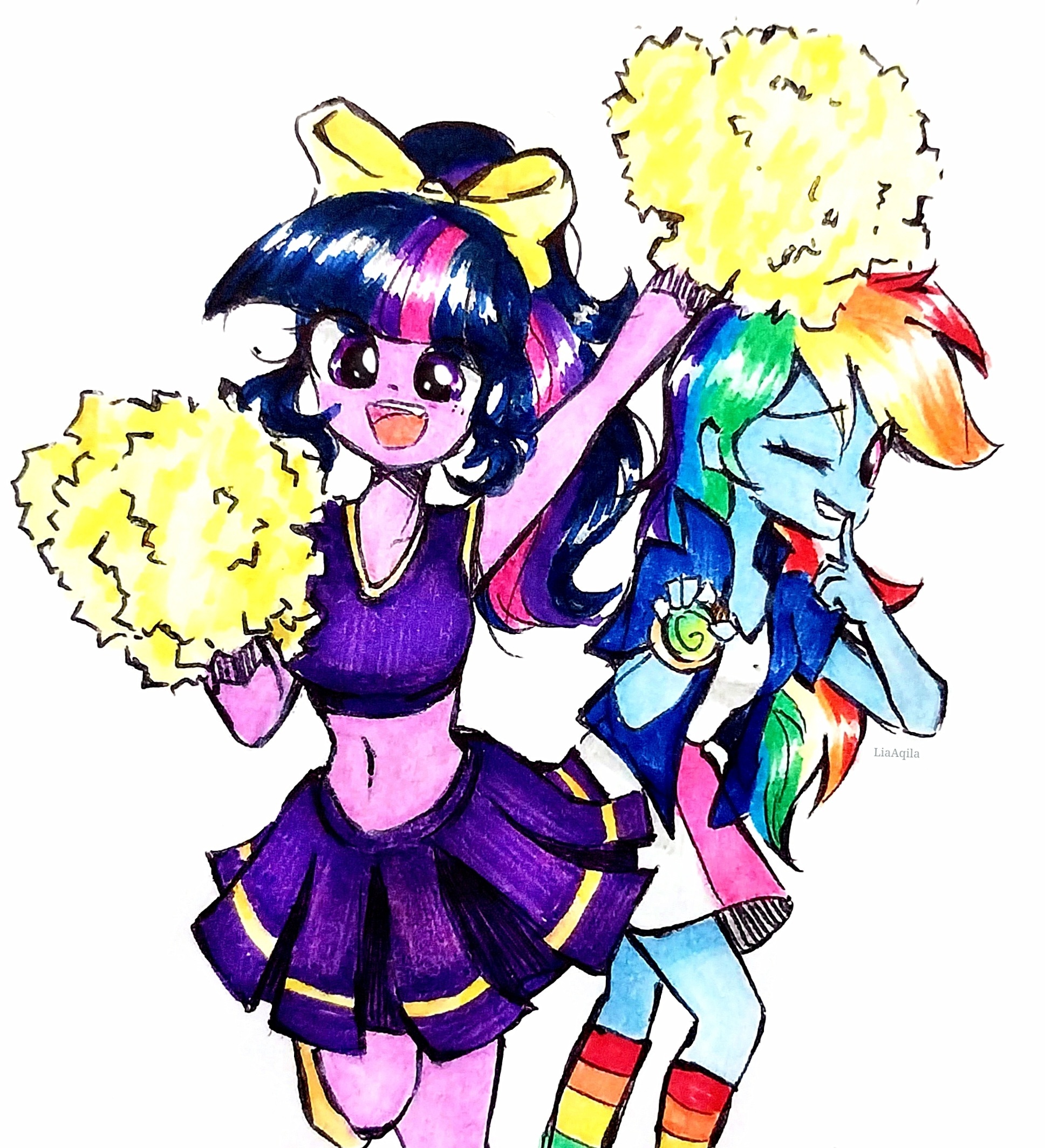 #3248505 - safe, artist:liaaqila, rainbow dash, twilight sparkle ...