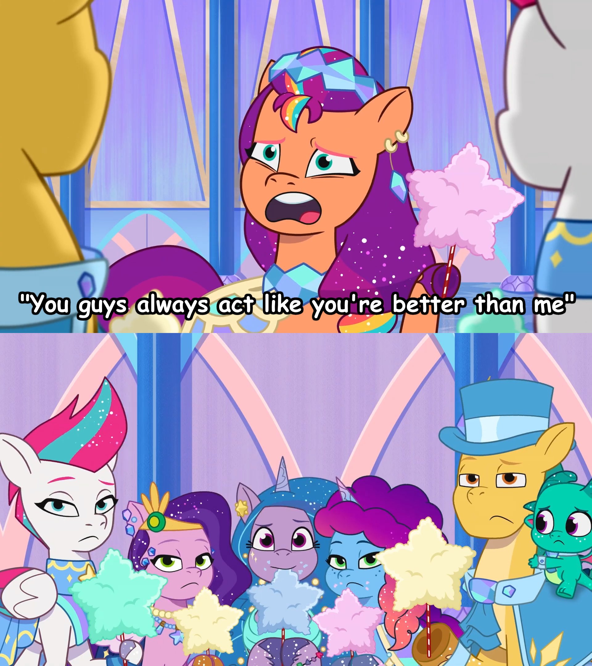 #3249134 - safe, edit, edited screencap, screencap, hitch trailblazer, izzy moonbow, misty ...