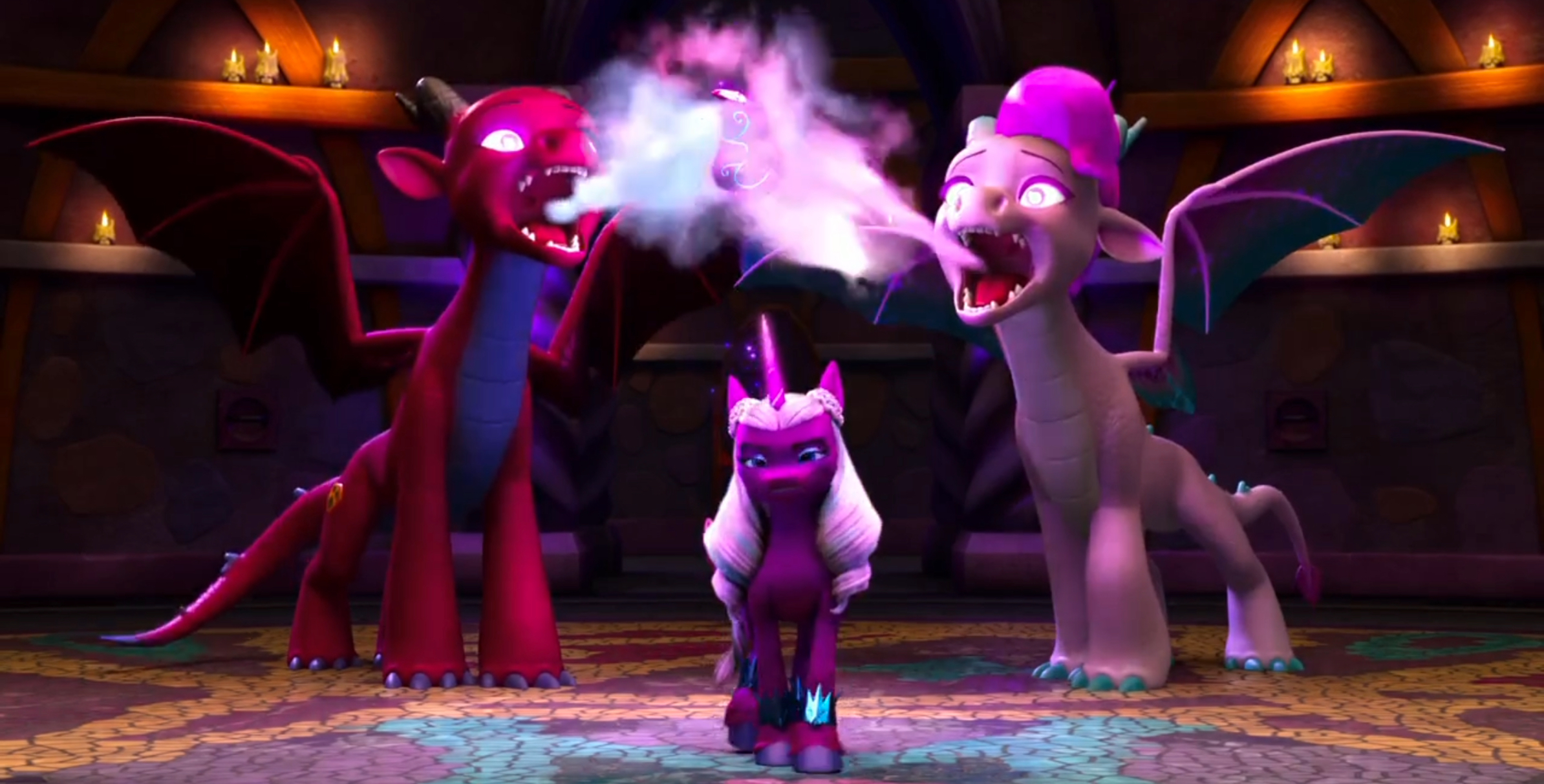 #3249376 - safe, screencap, jade (g5), lava (g5), opaline arcana, alicorn, dragon, pony, g5, my ...