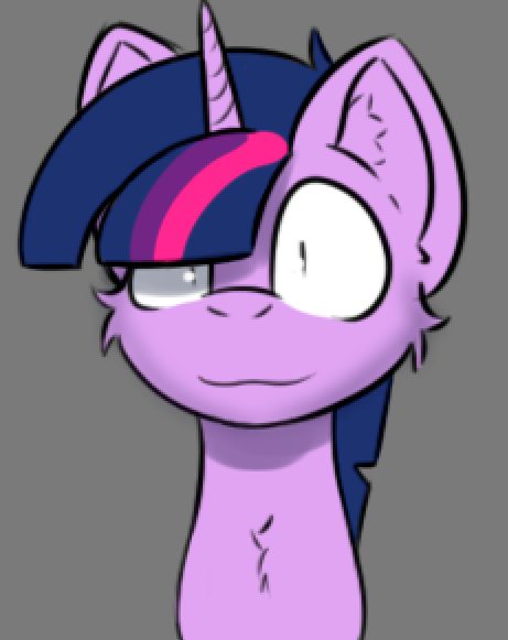 #3250766 - safe, artist:cotarsis, twilight sparkle, pony, unicorn, g4, gray background, looking ...