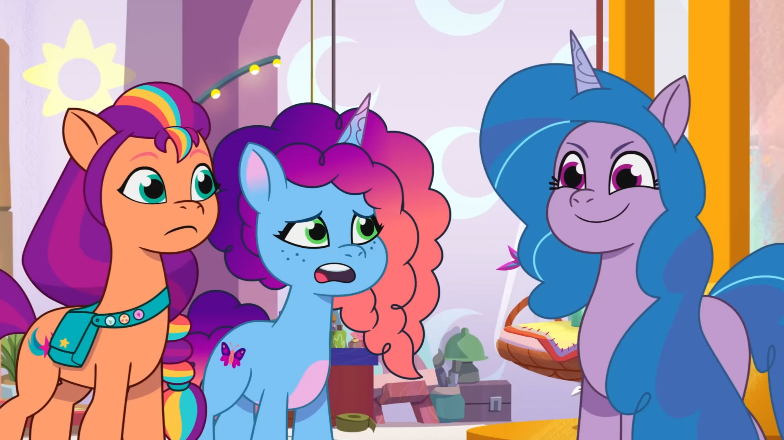 #3236788 - safe, screencap, izzy moonbow, misty brightdawn, sunny starscout, earth pony, pony ...