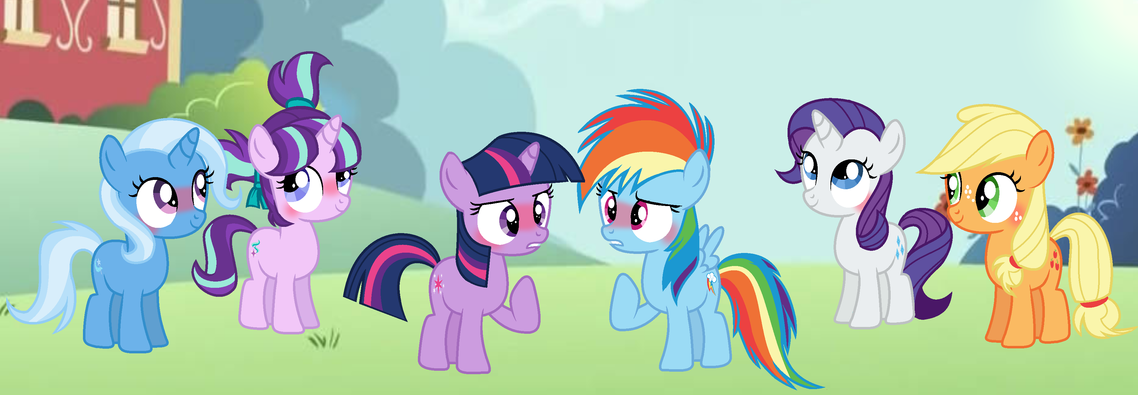 #3251586 - safe, artist:mysticxmagic, applejack, rainbow dash, rarity ...