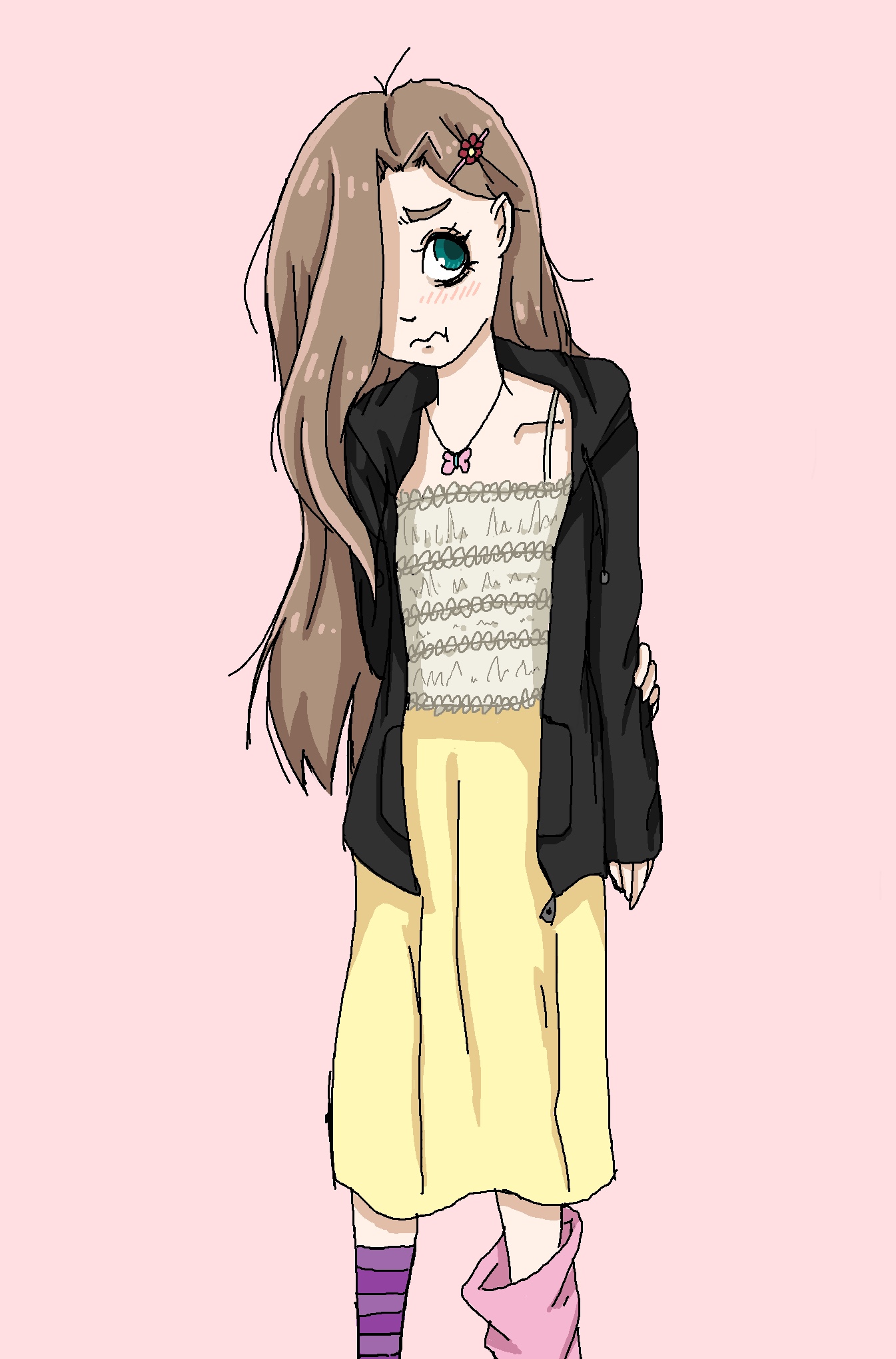 #3251846 - artist needed, safe, fluttershy, human, g4, barrette, brown ...