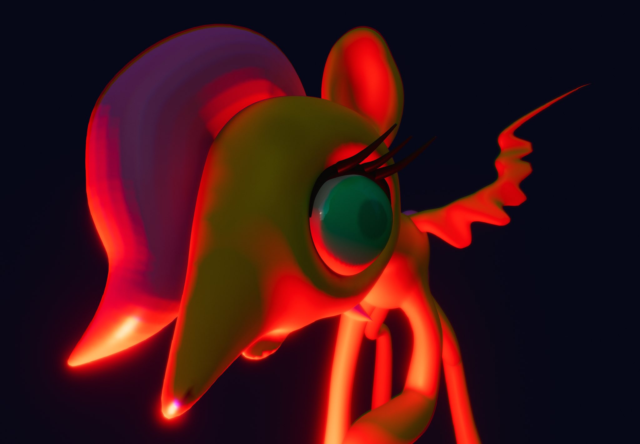 #3251894 - safe, alternate version, artist:ombnom, fluttershy, pegasus, pony, g4, 3d, female ...