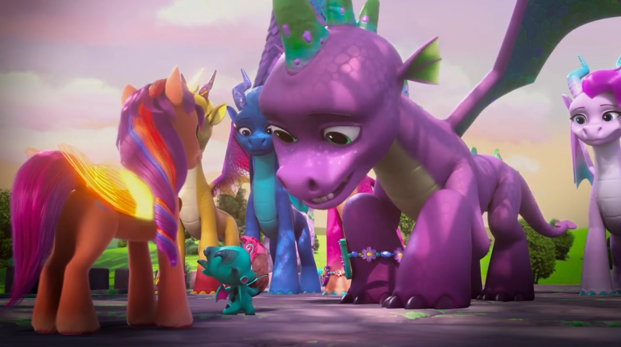 #3260223 - safe, screencap, blaize skysong, fountain (g5), jade (g5), luxxe, sparky sparkeroni ...