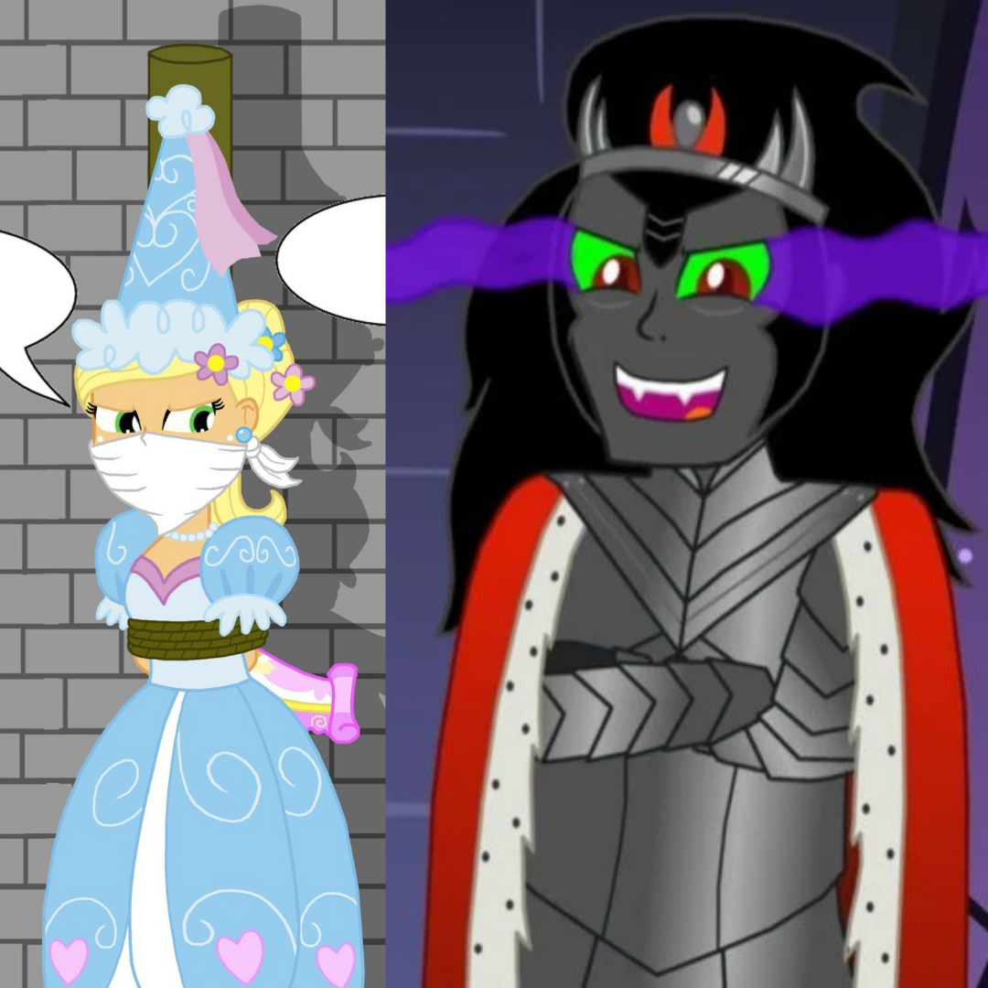 #3261324 - safe, artist:robukun, applejack, king sombra, human ...