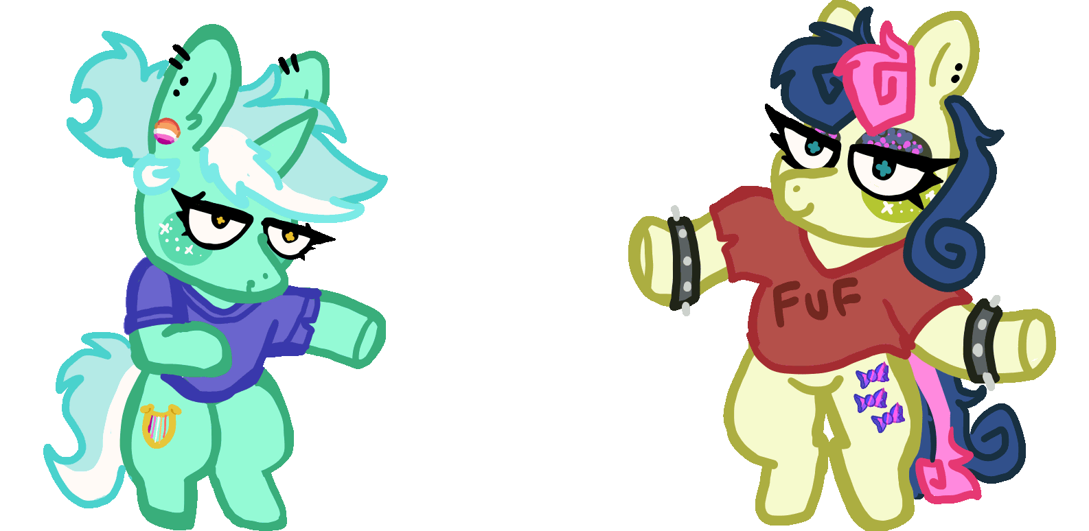 #3262214 - safe, artist:nootaz, bon bon, lyra heartstrings, sweetie ...