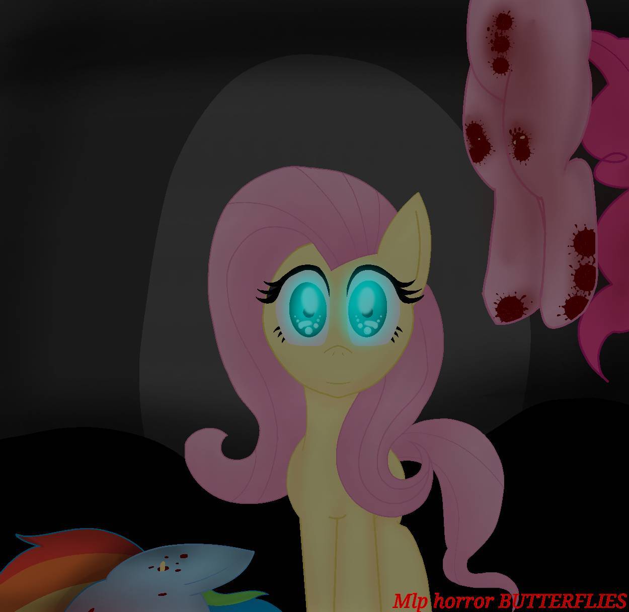 #3263933 - grimdark, artist:carolinajt, fluttershy, pinkie pie, rainbow ...