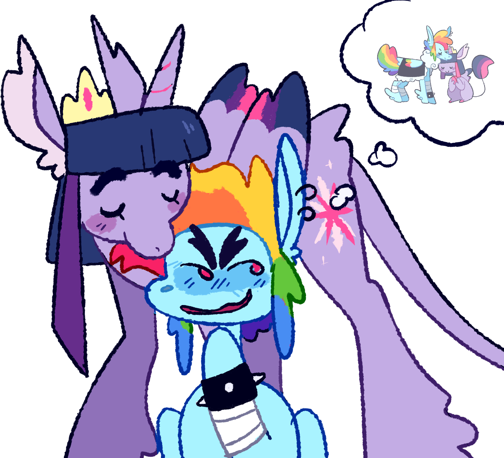 #3264108 - safe, artist:goatpaste, rainbow dash, twilight sparkle, alicorn, pegasus, pony, g4 ...