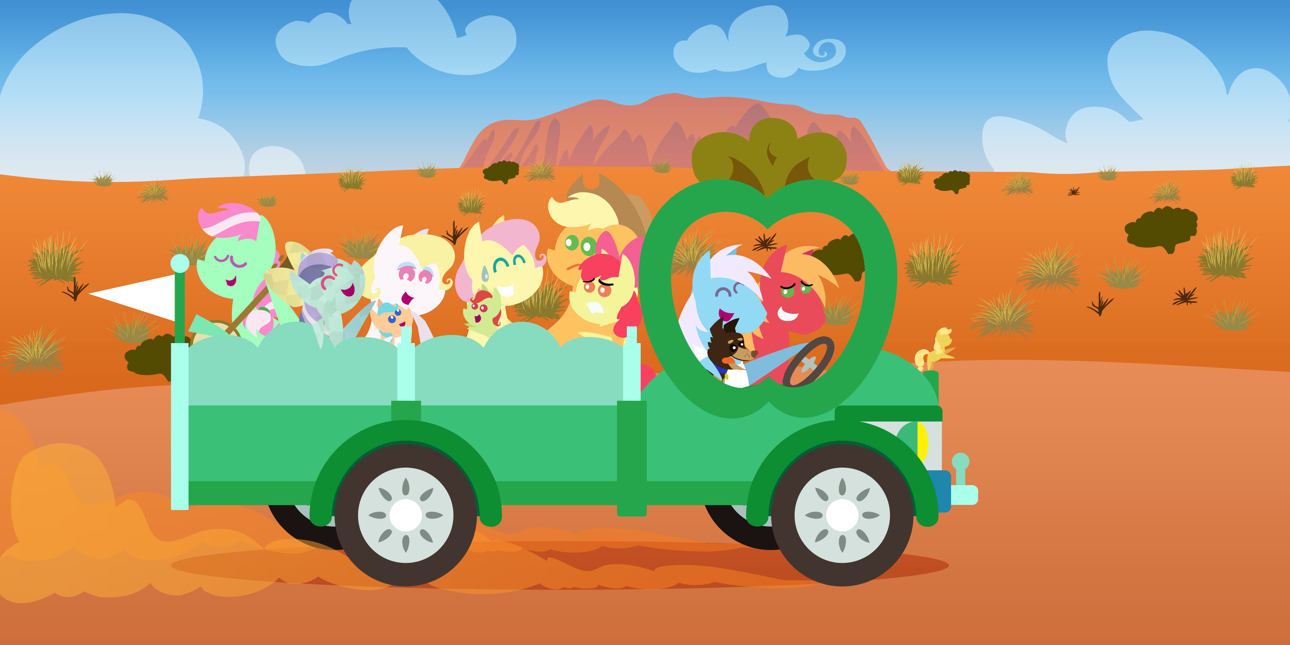 #3264204 - safe, anonymous artist, apple bloom, applejack, banner mares ...