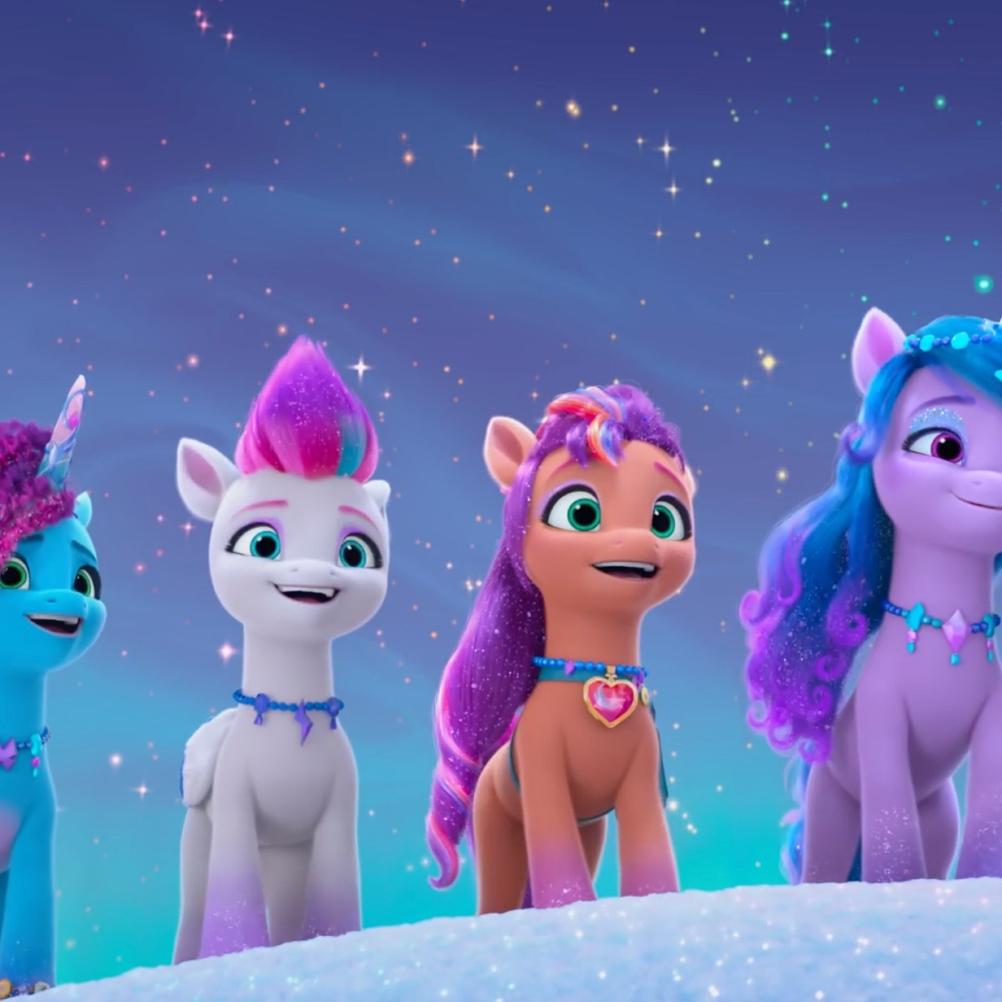 #3265144 - safe, screencap, izzy moonbow, misty brightdawn, sunny starscout, zipp storm, earth ...