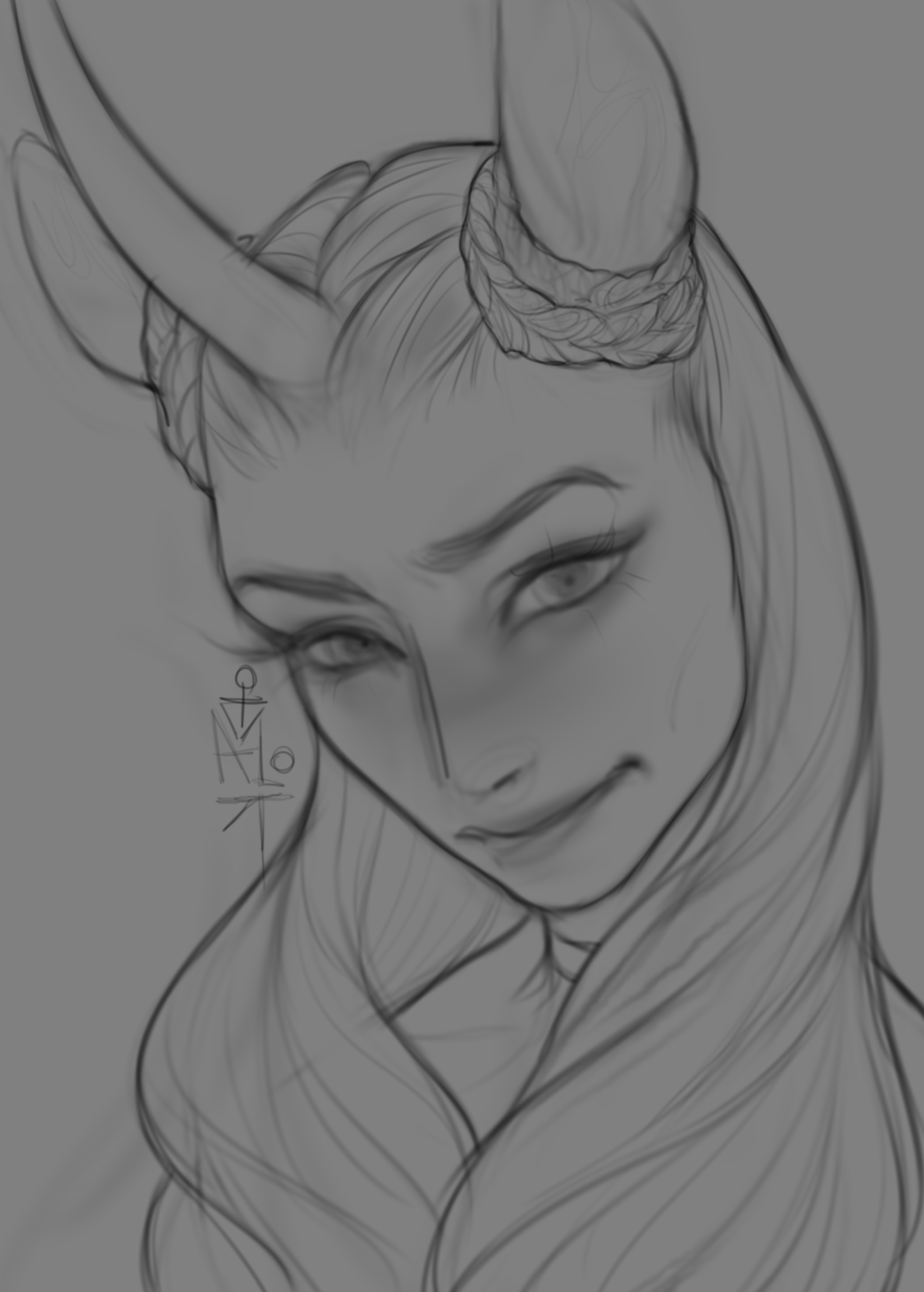 #3265315 - safe, artist:otvalok, opaline arcana, human, g5, bust, eared ...