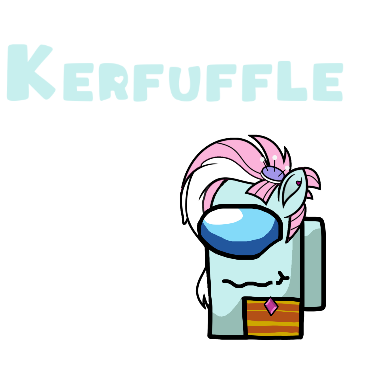 #3265536 - safe, artist:josephthedumbimpostor, kerfuffle, g4, among us, simple background, solo ...