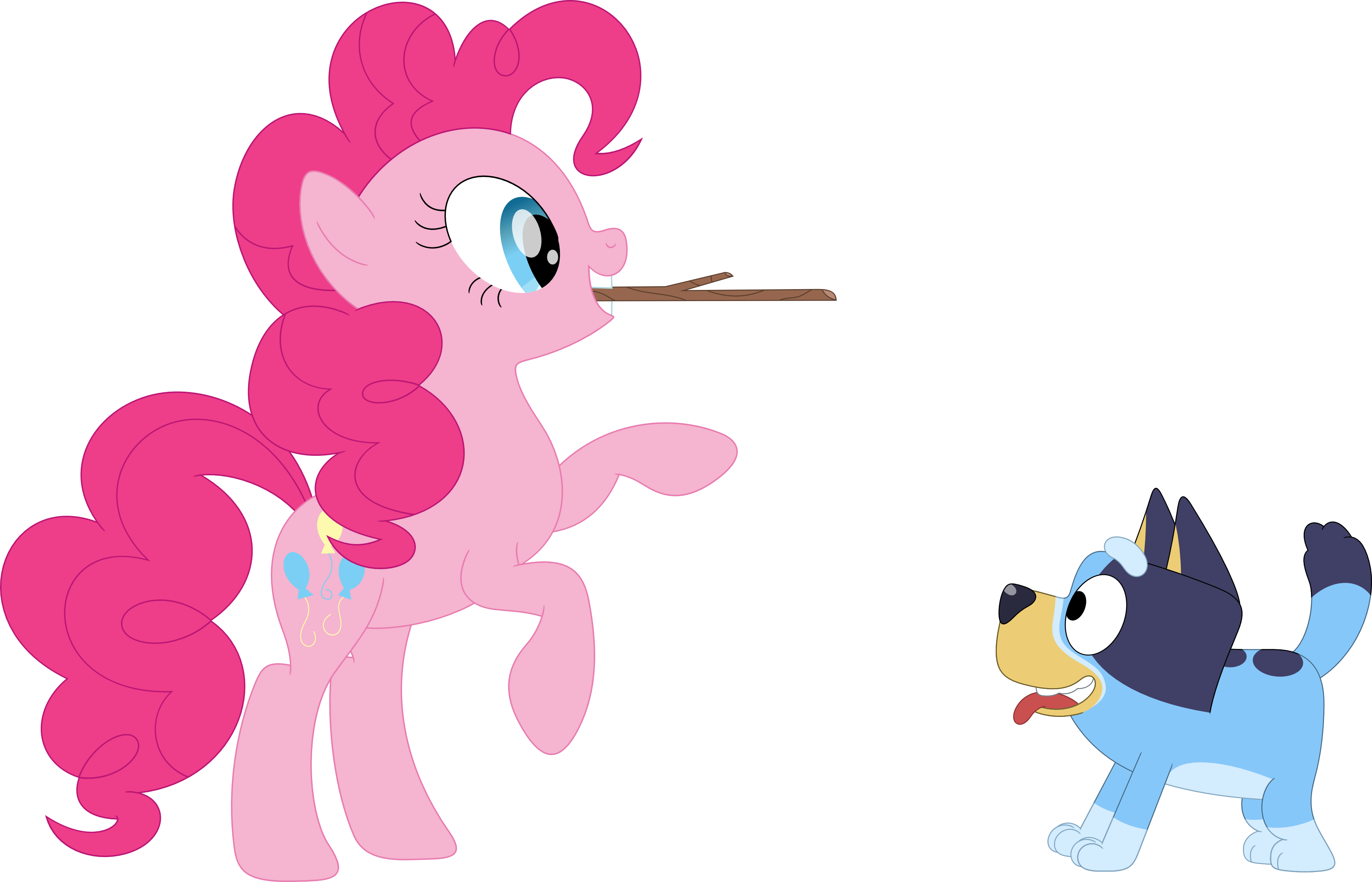 #3266174 - safe, artist:porygon2z, pinkie pie, dog, earth pony, pony ...