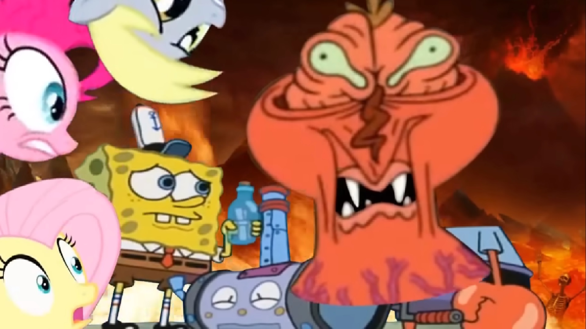 #3267603 - safe, artist:mobrosstudios, derpy hooves, fluttershy, pinkie ...