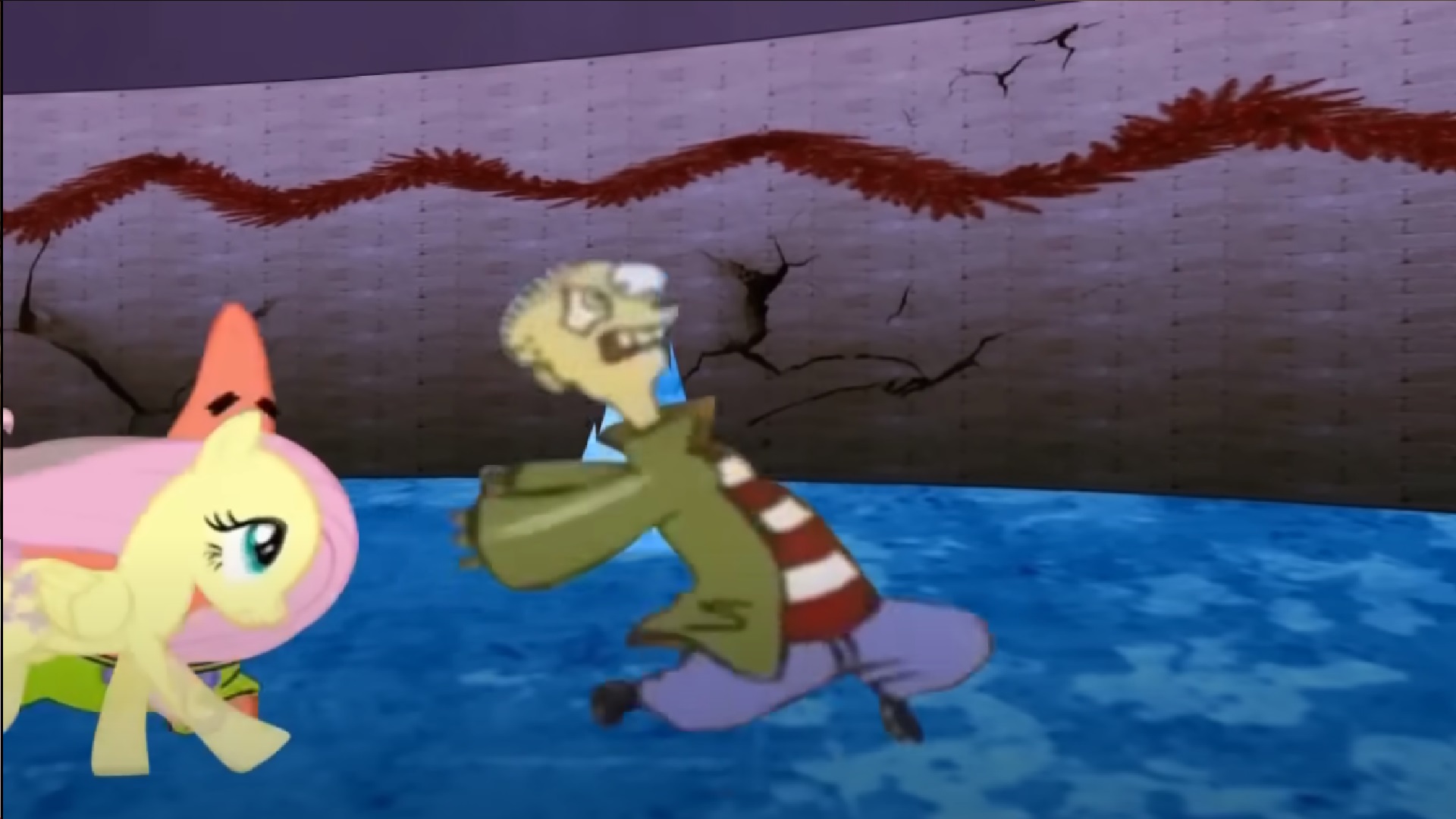 #3267629 - safe, artist:mobrosstudios, fluttershy, human, pegasus, pony ...