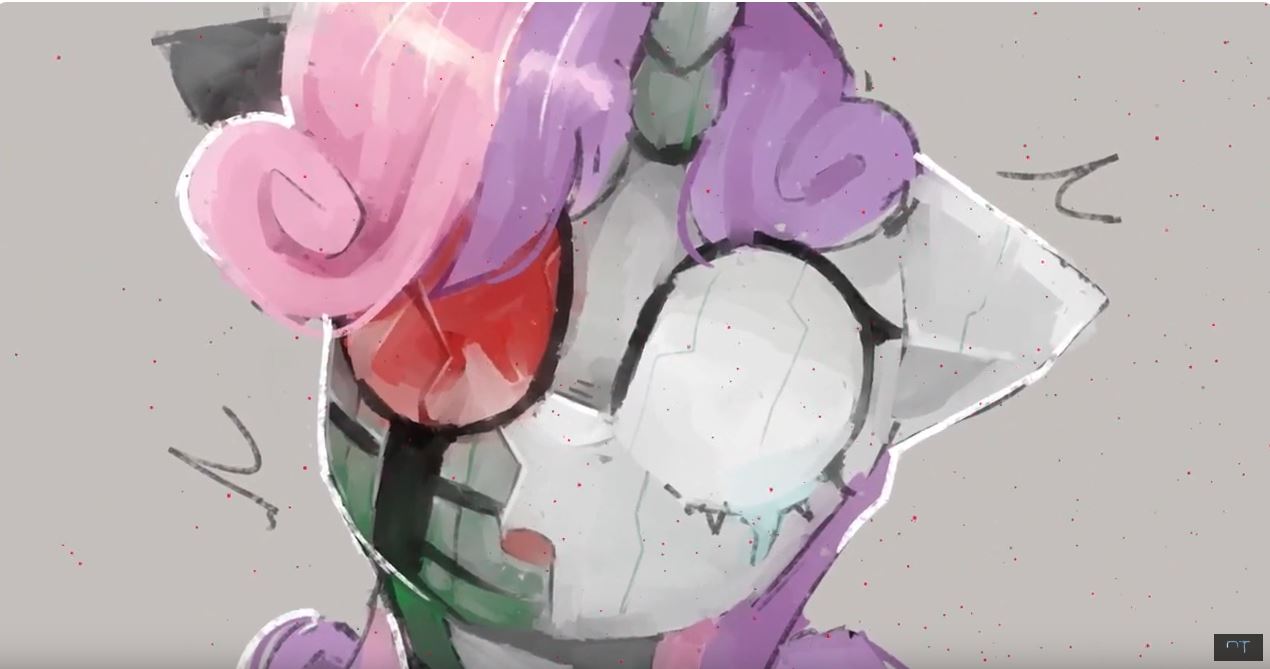 #3268383 - artist needed, safe, sweetie belle, pony, robot, unicorn, g4, blood, blood splatter ...