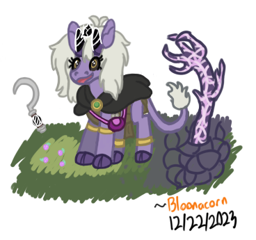 #3269956 - safe, artist:bloonacorn, oc, bicorn, horn, multiple horns ...