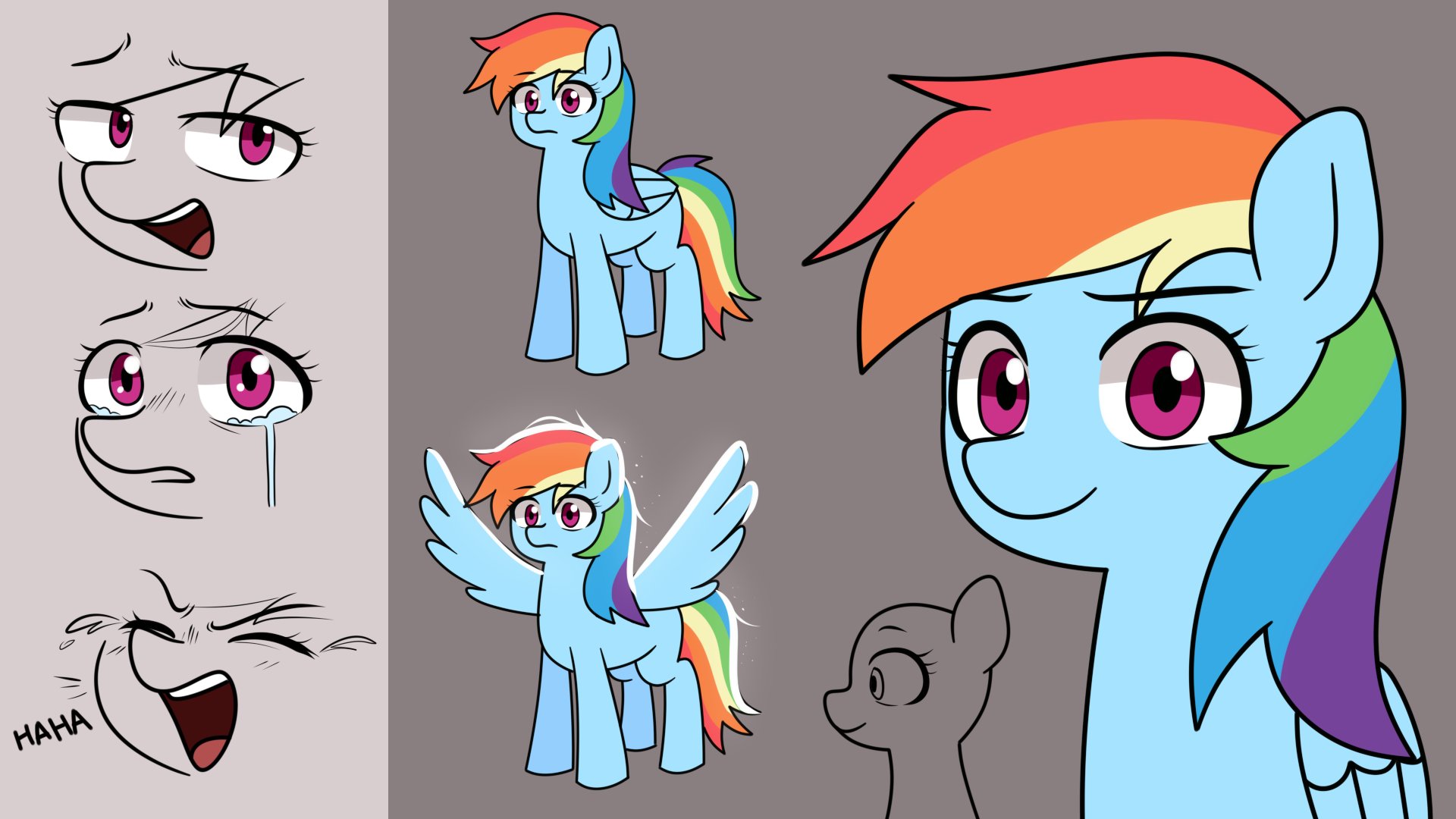 #3270525 - safe, artist:makaryo, rainbow dash, pegasus, pony, bust ...