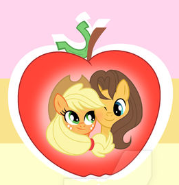 #3271358 - artist needed, source needed, safe, applejack, caramel, earth pony, pony, g4, female ...