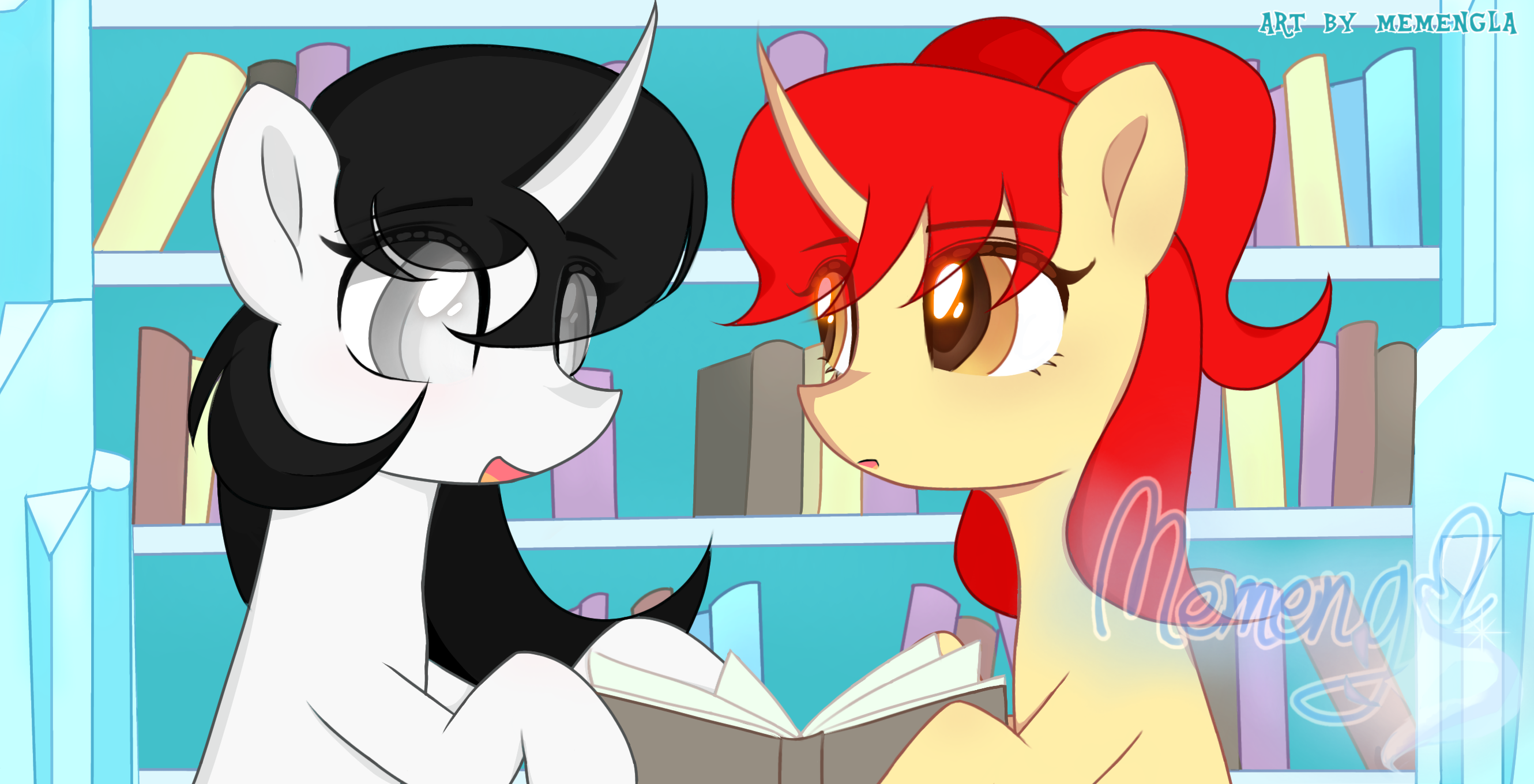 #3271885 - safe, artist:memengla, oc, oc:taoyvfei, pony, unicorn, book ...