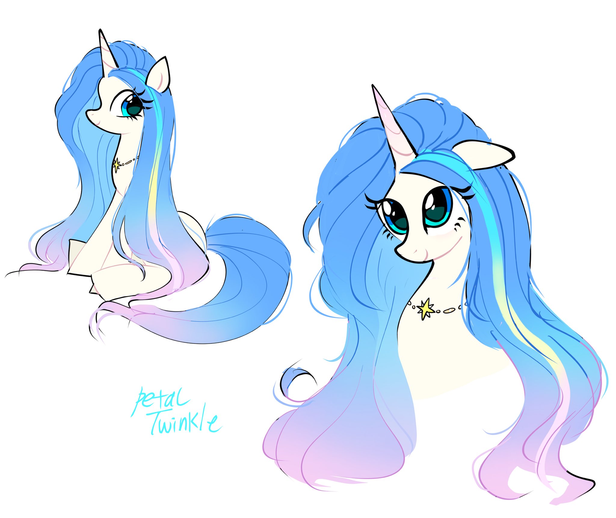 #3254842 - safe, artist:petaltwinkle, oc, oc only, pony, unicorn, bust ...