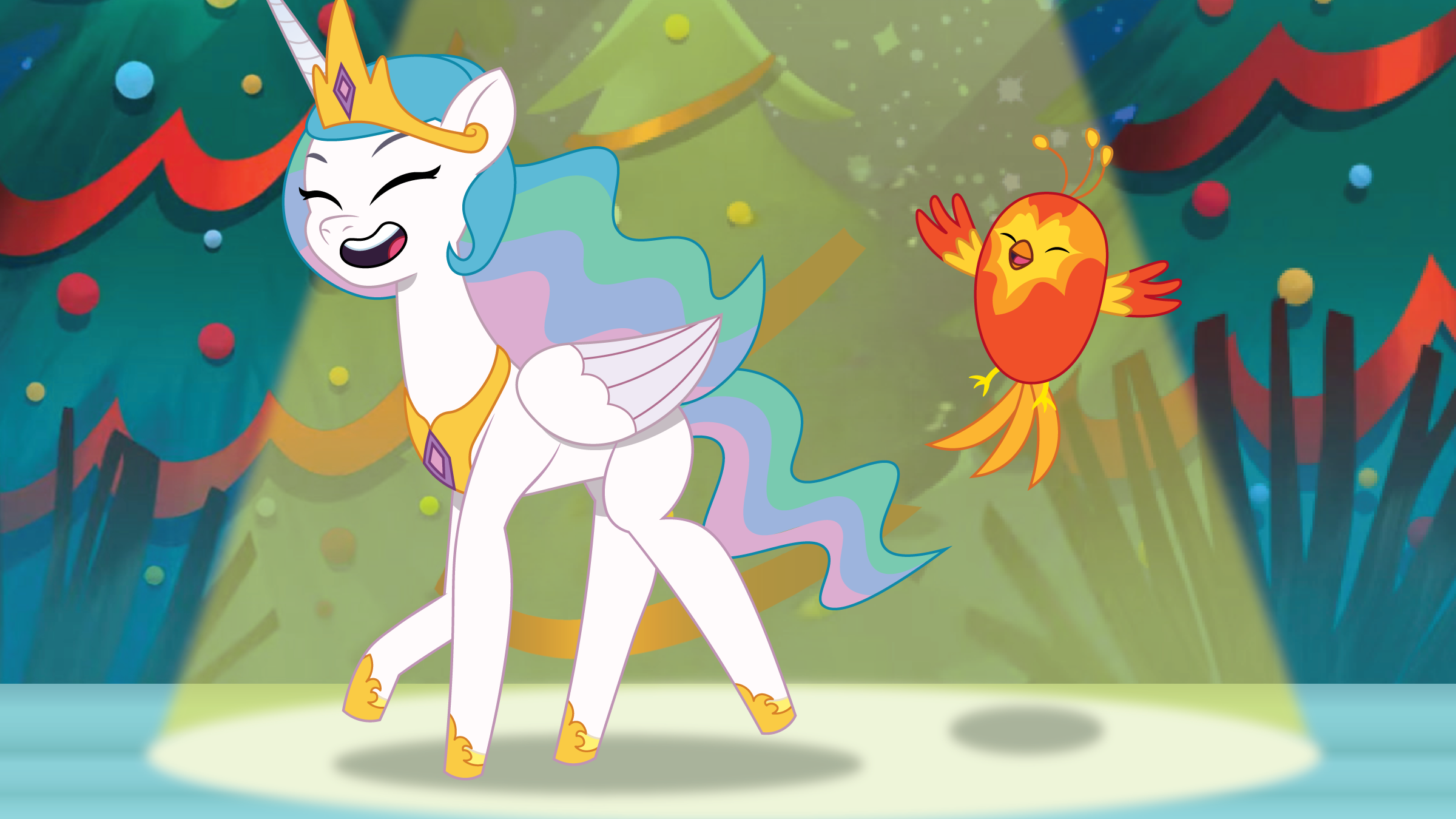 #3257304 - safe, artist:prixy05, philomena, princess celestia, alicorn ...