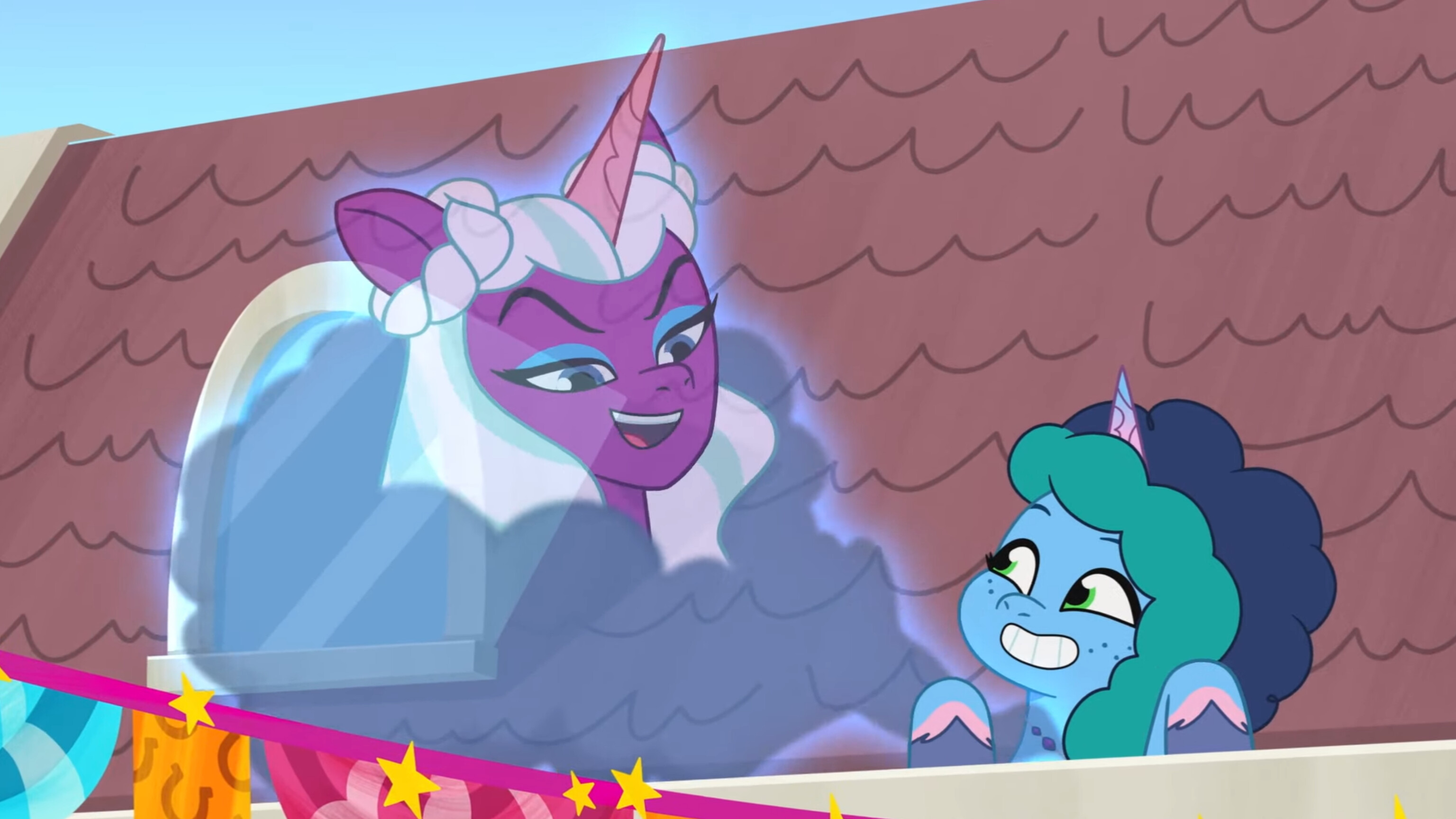 #3043074 - safe, screencap, misty brightdawn, opaline arcana, alicorn, pony, unicorn, g5, my ...