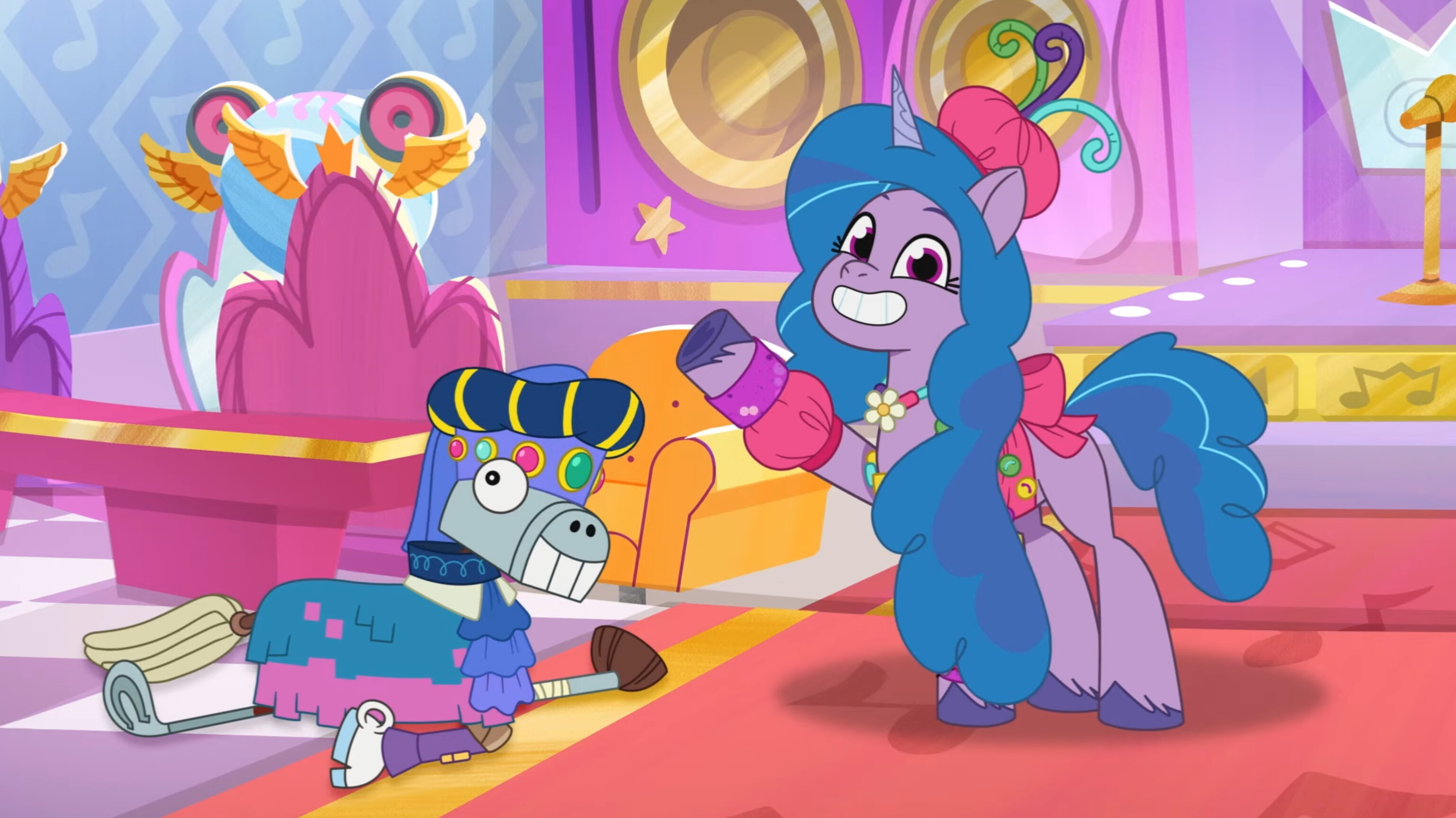 #3043687 - safe, screencap, izzy moonbow, señor butterscotch, pony ...