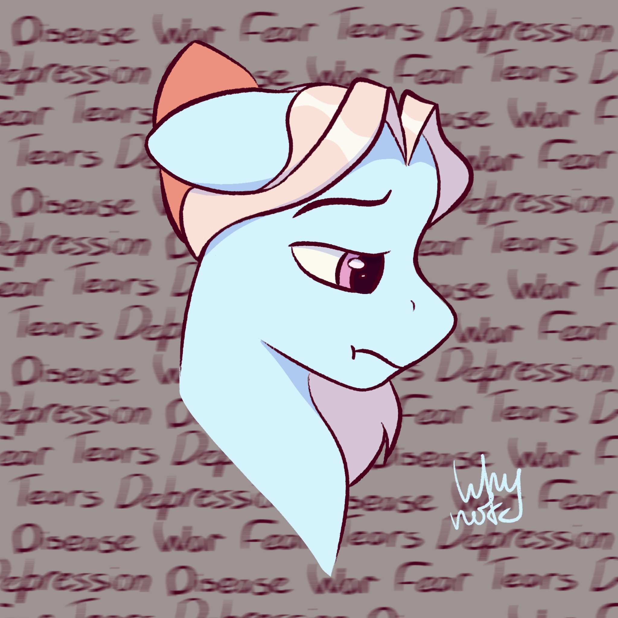 #3047753 - safe, artist:whynot, oc, pegasus, pony, bow, hair bow, sadness, solo - Derpibooru