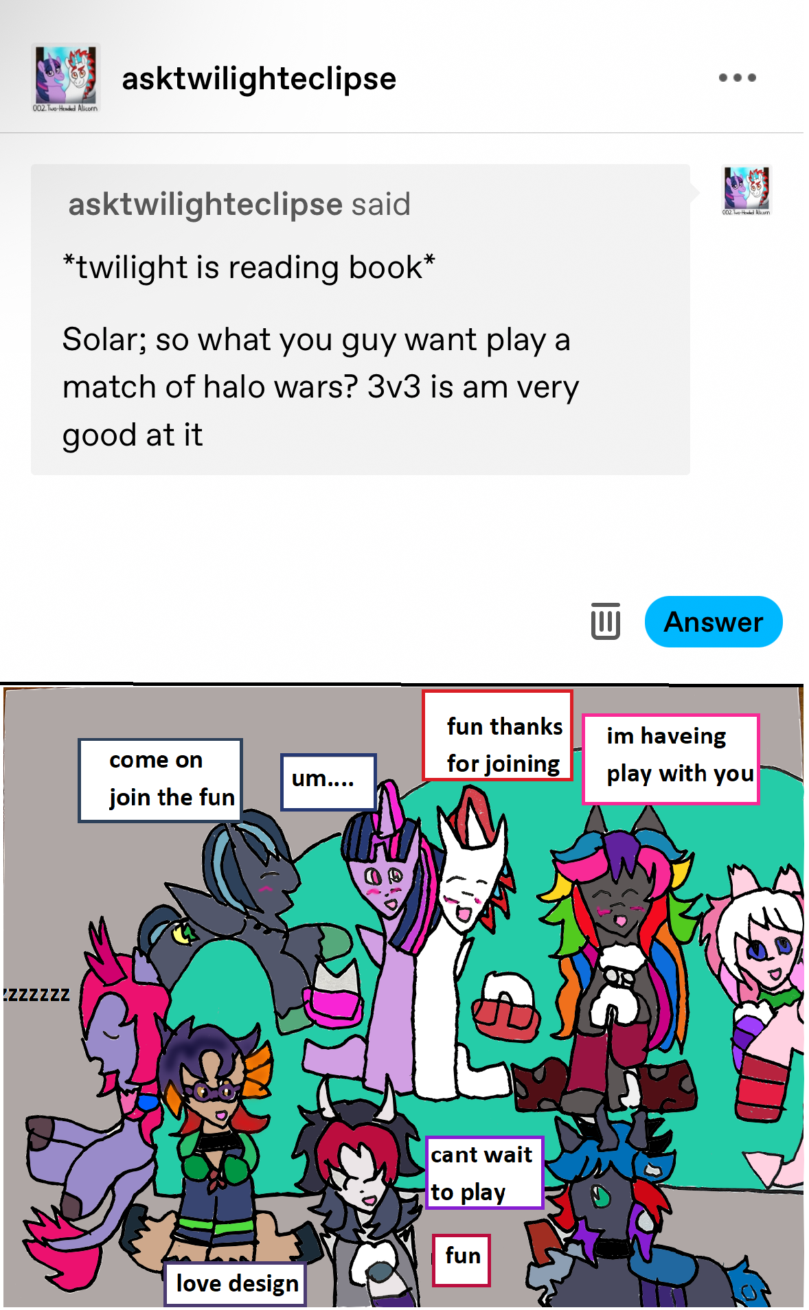 #3050034 - safe, artist:ask-luciavampire, twilight sparkle, oc, alicorn ...