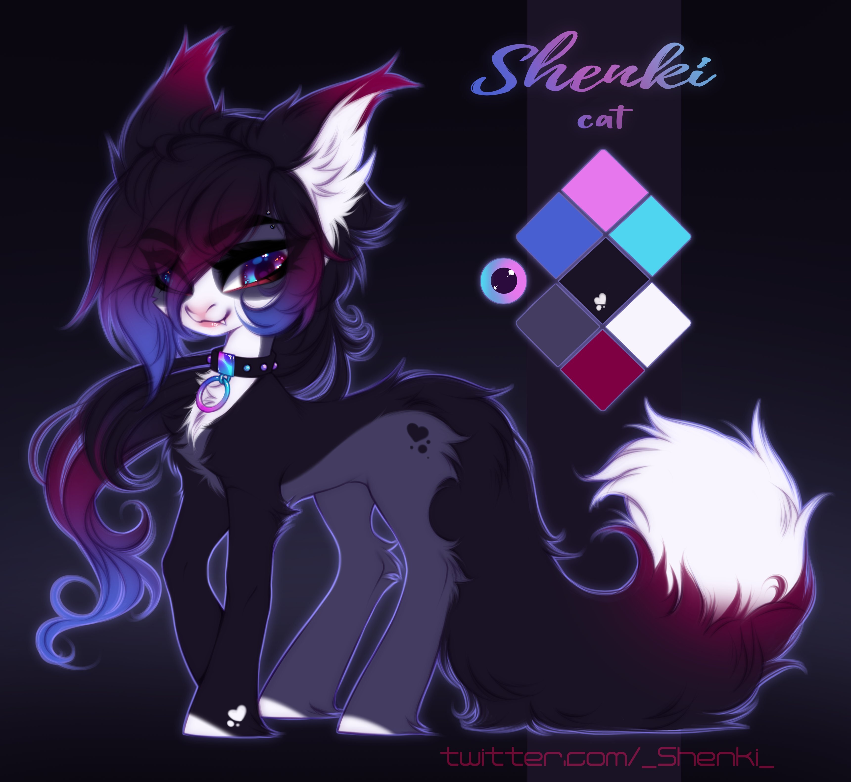 #3038788 - safe, artist:shenki, oc, oc only, oc:shenki, cat, cat pony ...