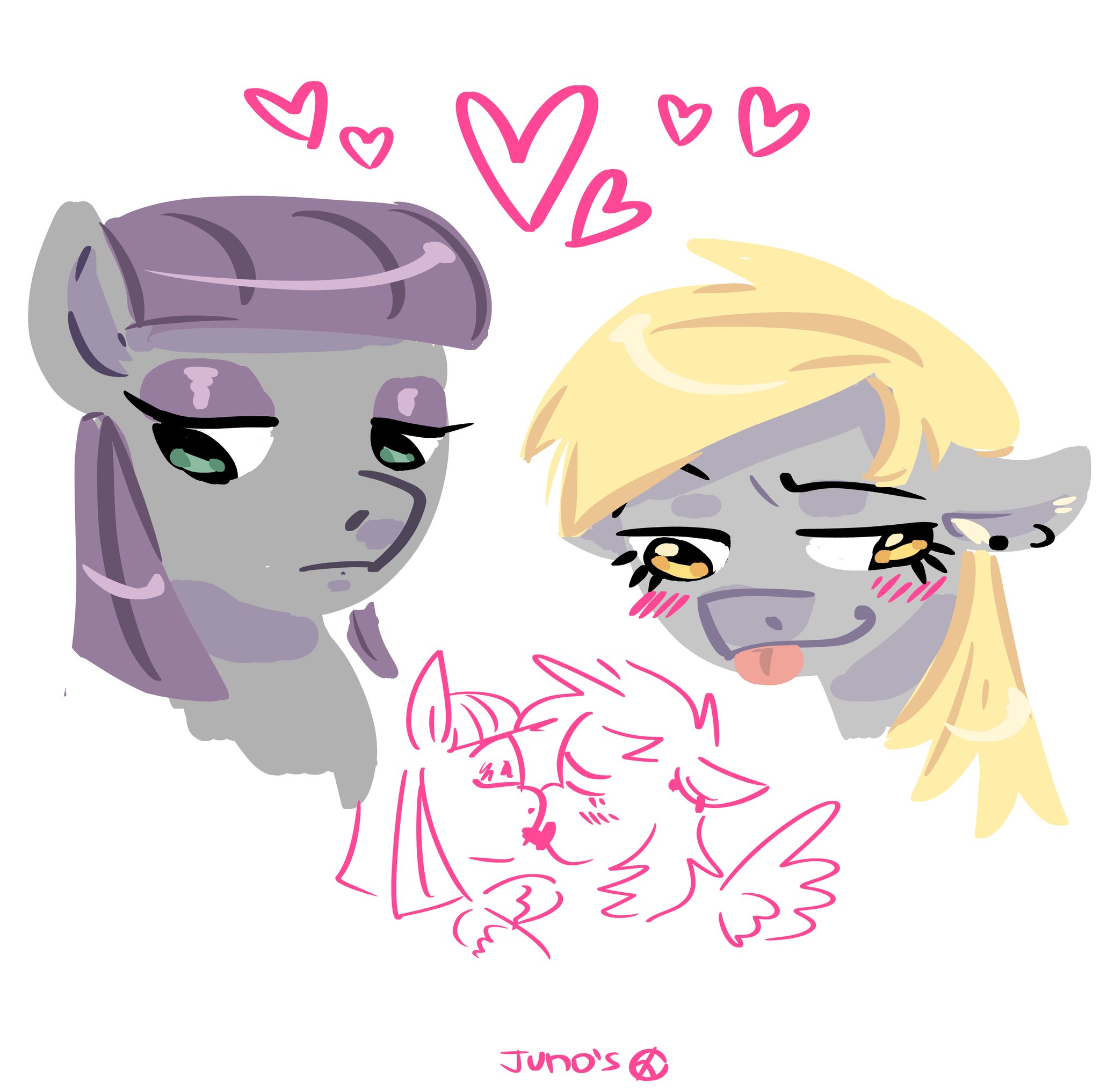 #3040449 - safe, artist:dmitrymemovznok, derpy hooves, maud pie, earth ...