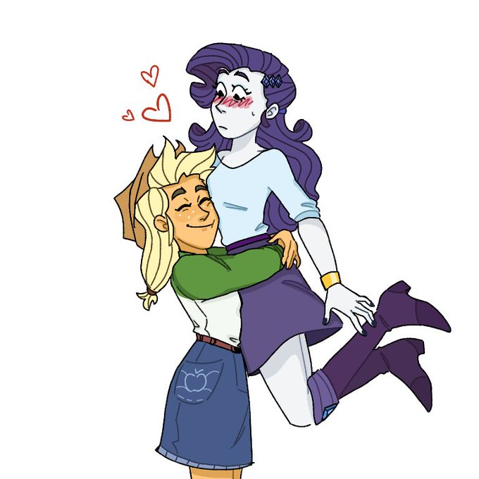 #3055584 - safe, anonymous artist, applejack, rarity, human, equestria ...