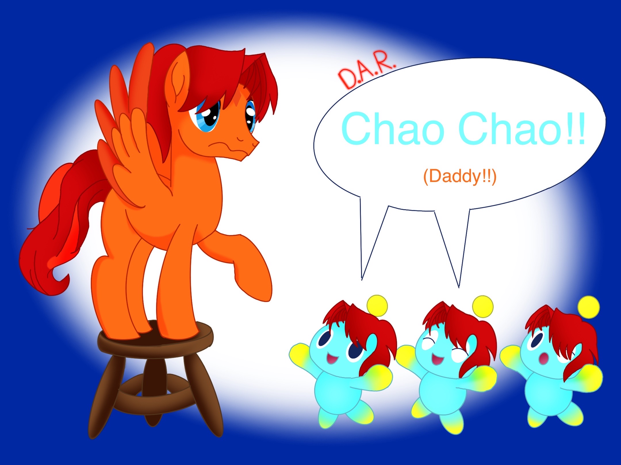 #3063407 - safe, artist:gracefulart693, oc, oc:goldenfox, chao, pegasus ...