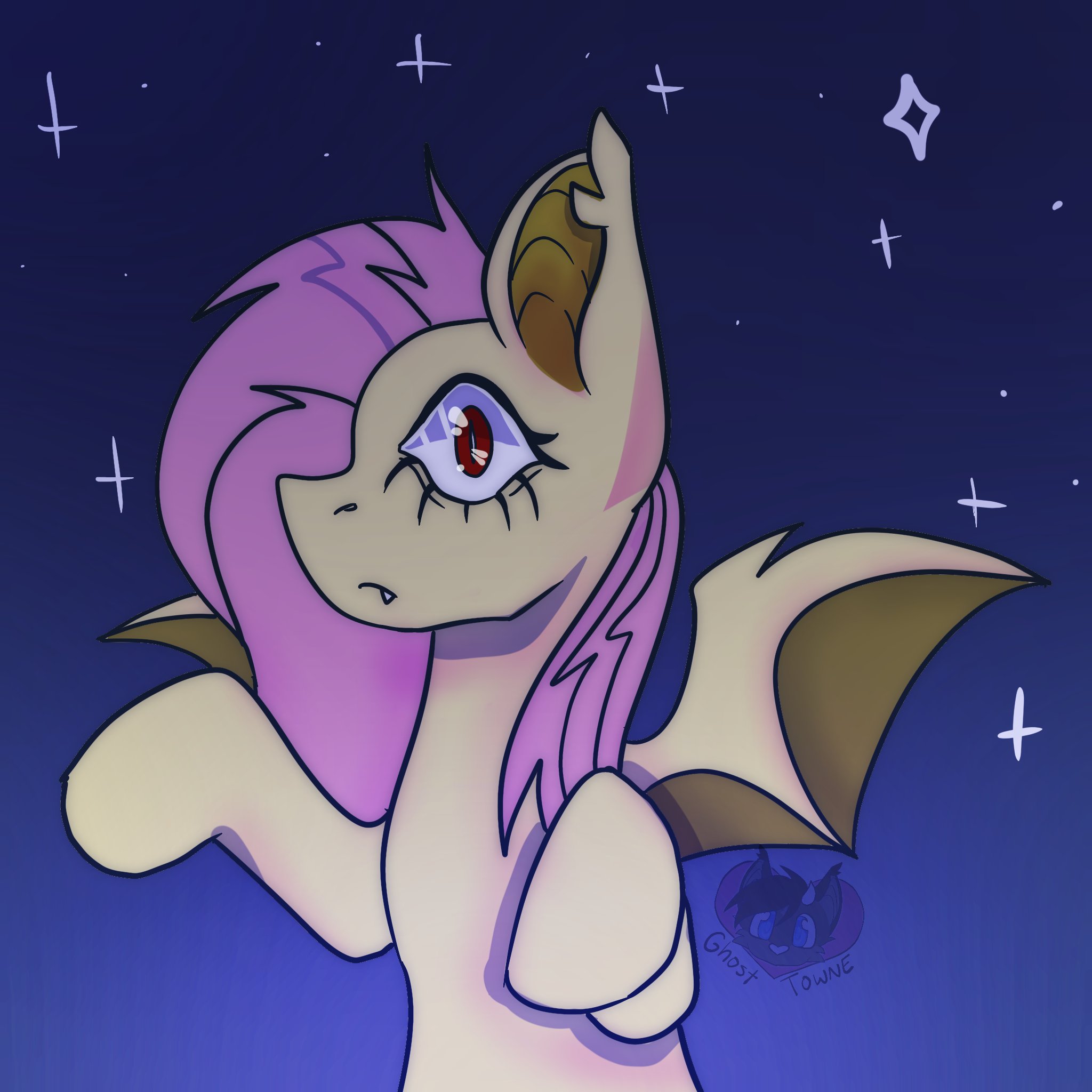 #3063908 - safe, artist:ghost_towne_, fluttershy, bat pony, pony, g4 ...