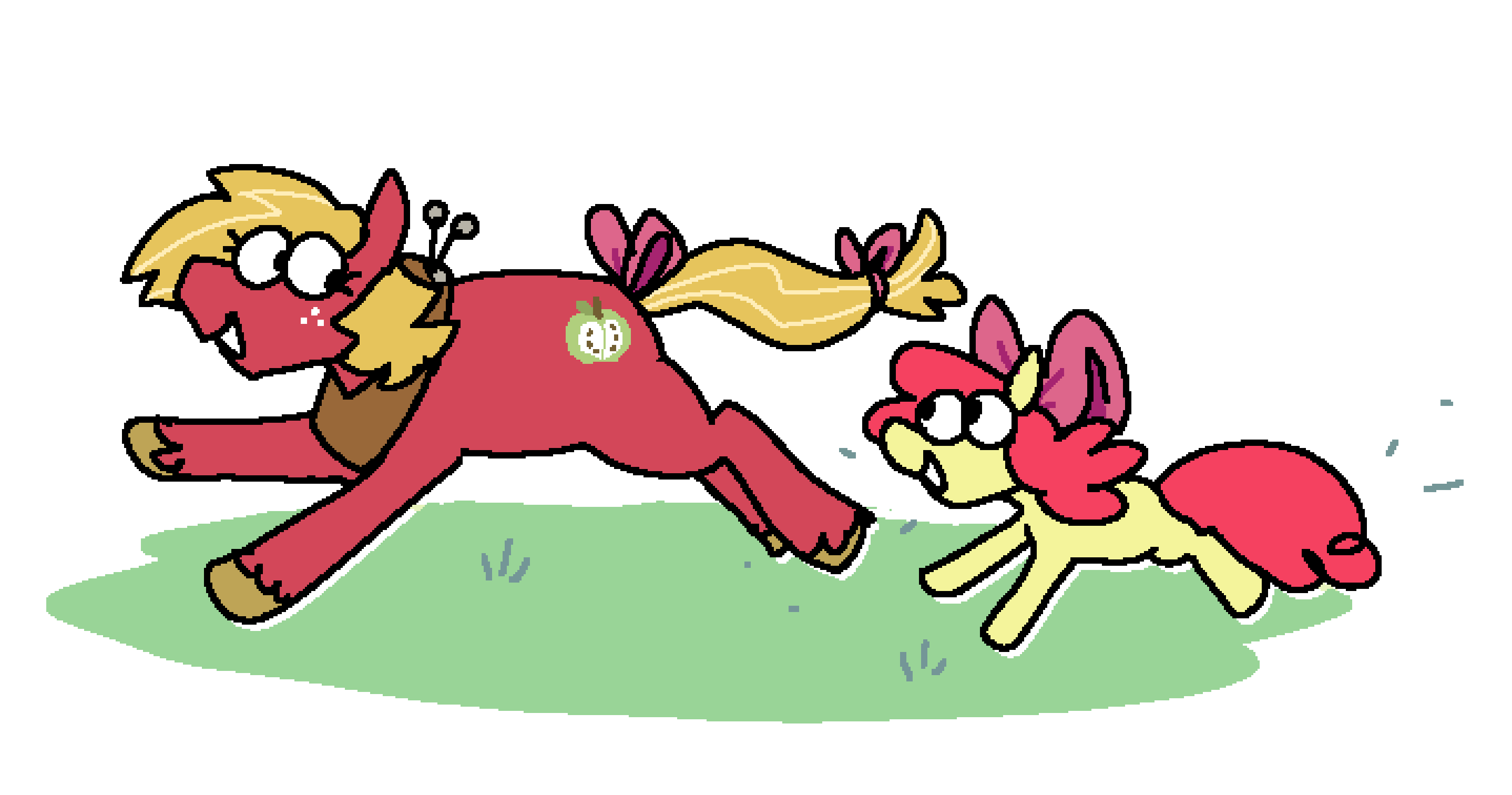 #3066977 - safe, artist:punkittdev, apple bloom, big macintosh, earth ...