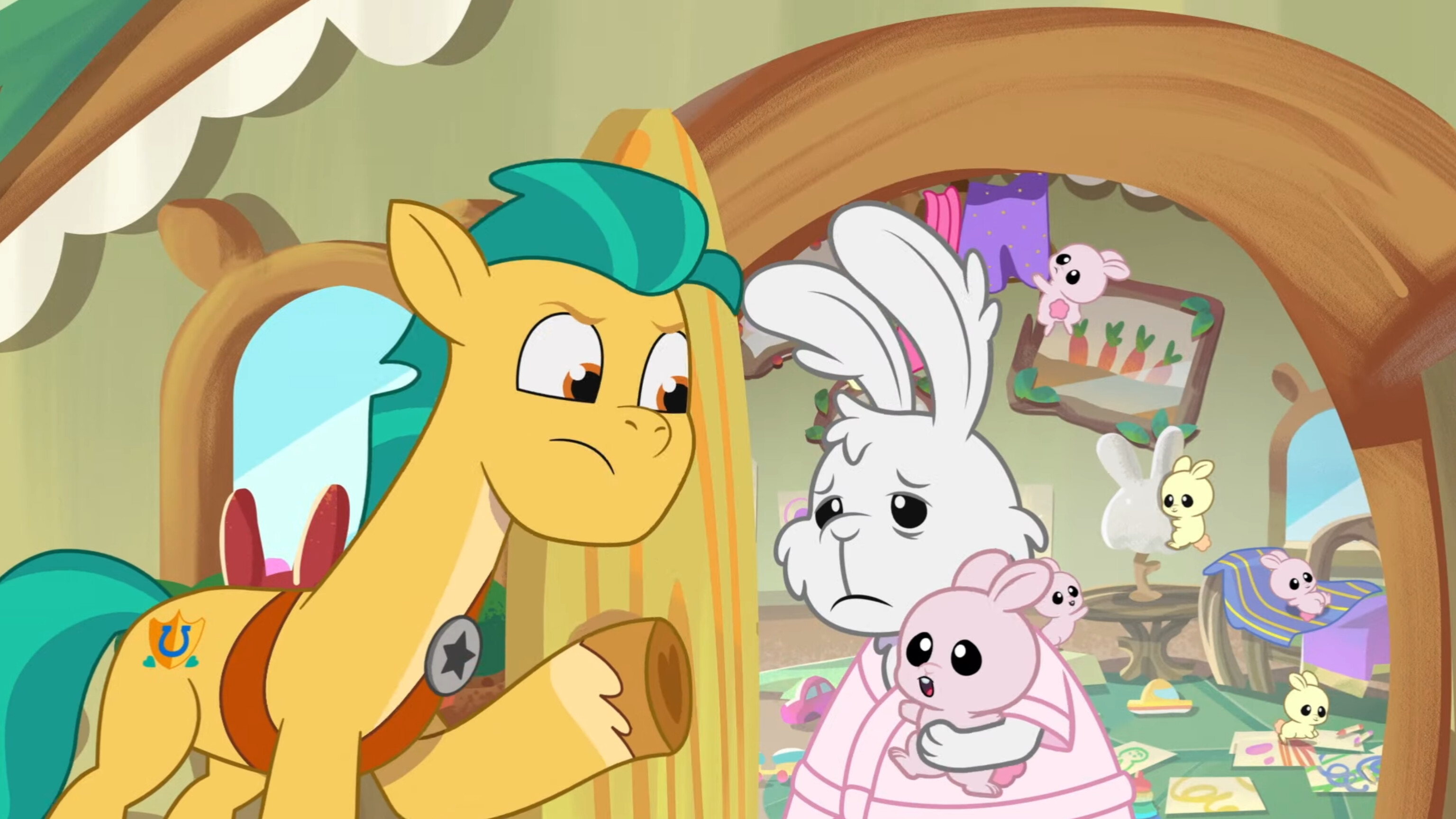 #3070187 - safe, screencap, eggmund bunny, hitch trailblazer, earth ...